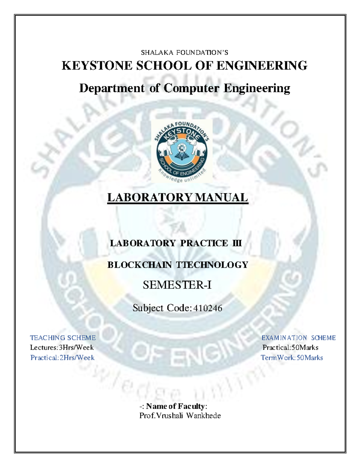 Blockchain Technology Student lab manual - SHALAKA FOUNDATION’S ...