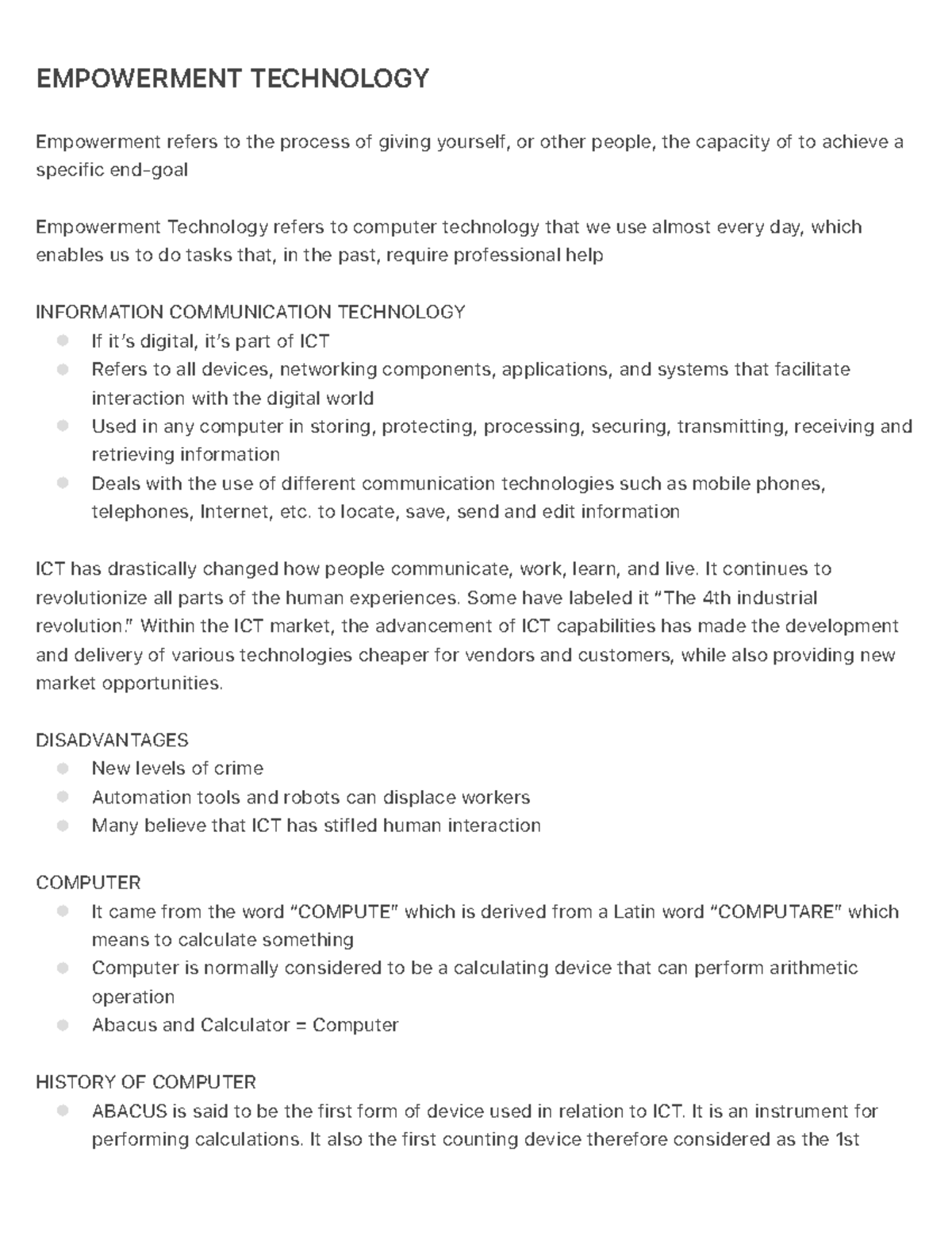 Empowerment- Technology - ï ï ï ï ï ï ï ï ï ï ï EMPOWERMENT TECHNOLOGY ...