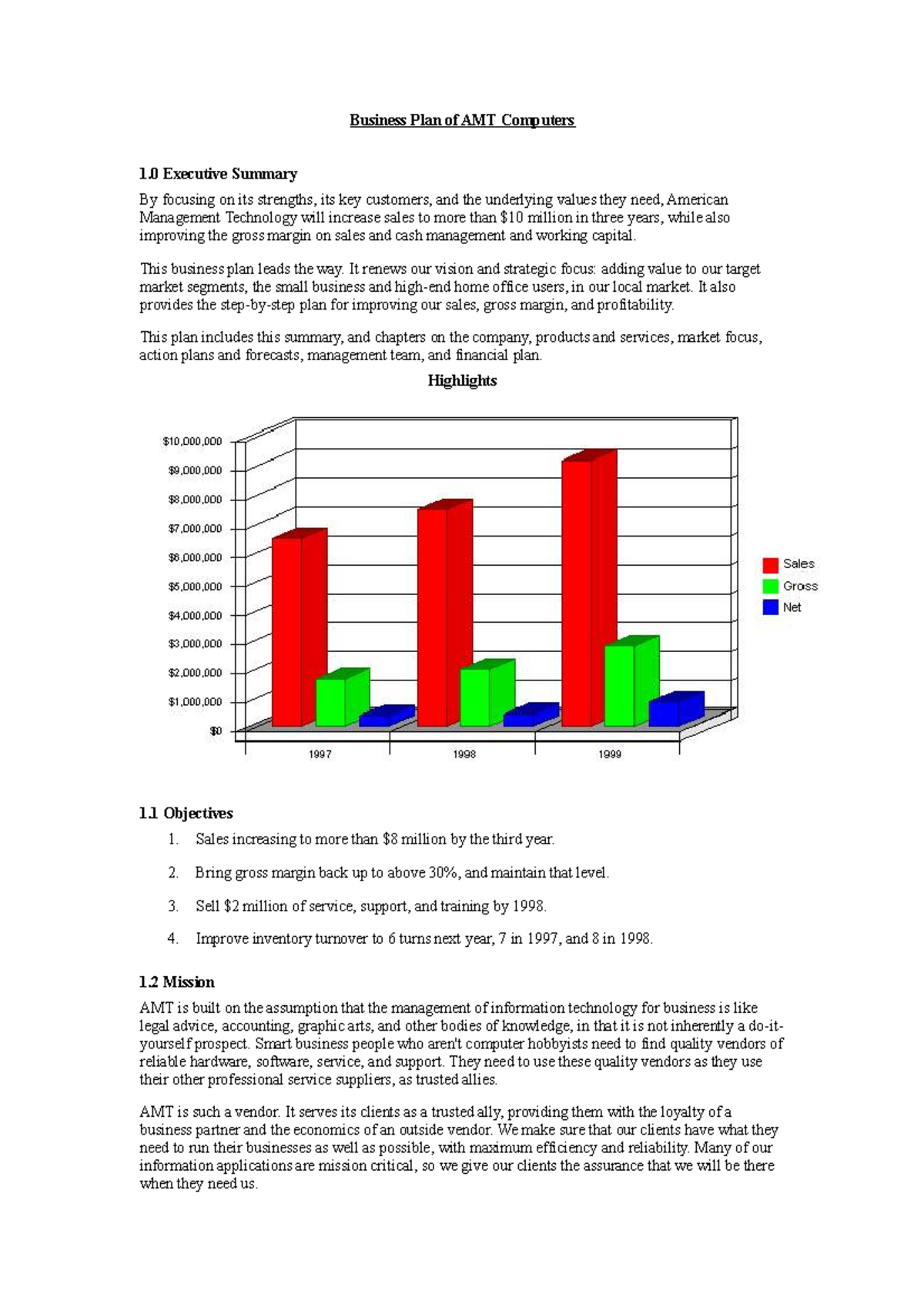 Business Plan of AMT Computers 1 0 Execu - This business plan leads the ...