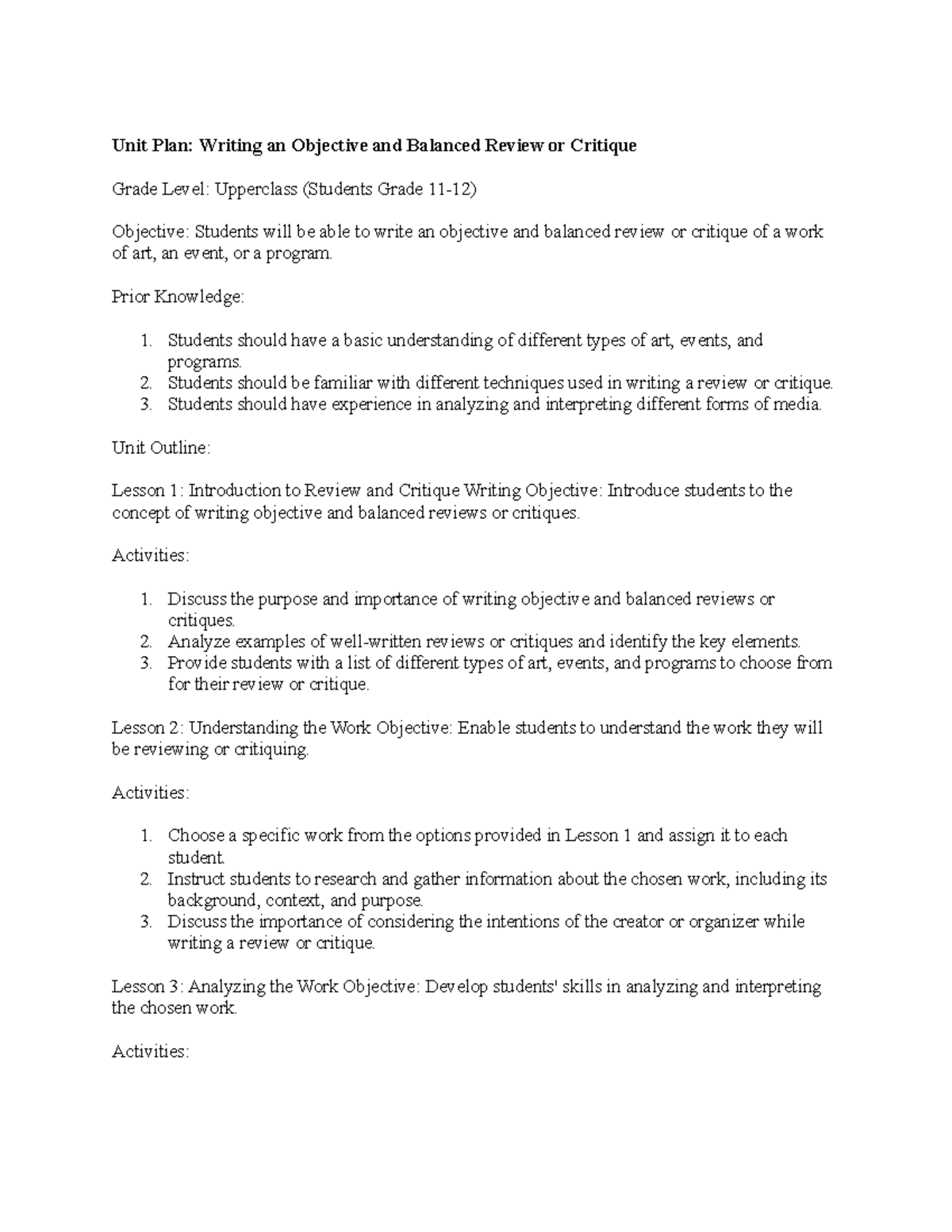 Unit Plan-EAPP Week 5 - English for Academic and Professional Purposes ...