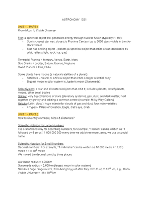 Unit 3 Notes - Astronomy - Unit 3 – Astronomy as a Science Unit 3 Part ...