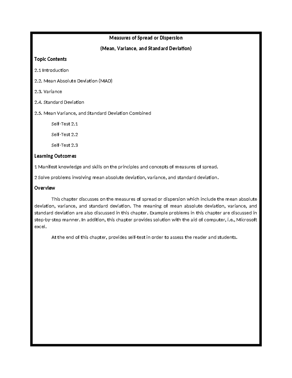 MAD-Stat - Measure of dispersion - Measures of Spread or Dispersion ...
