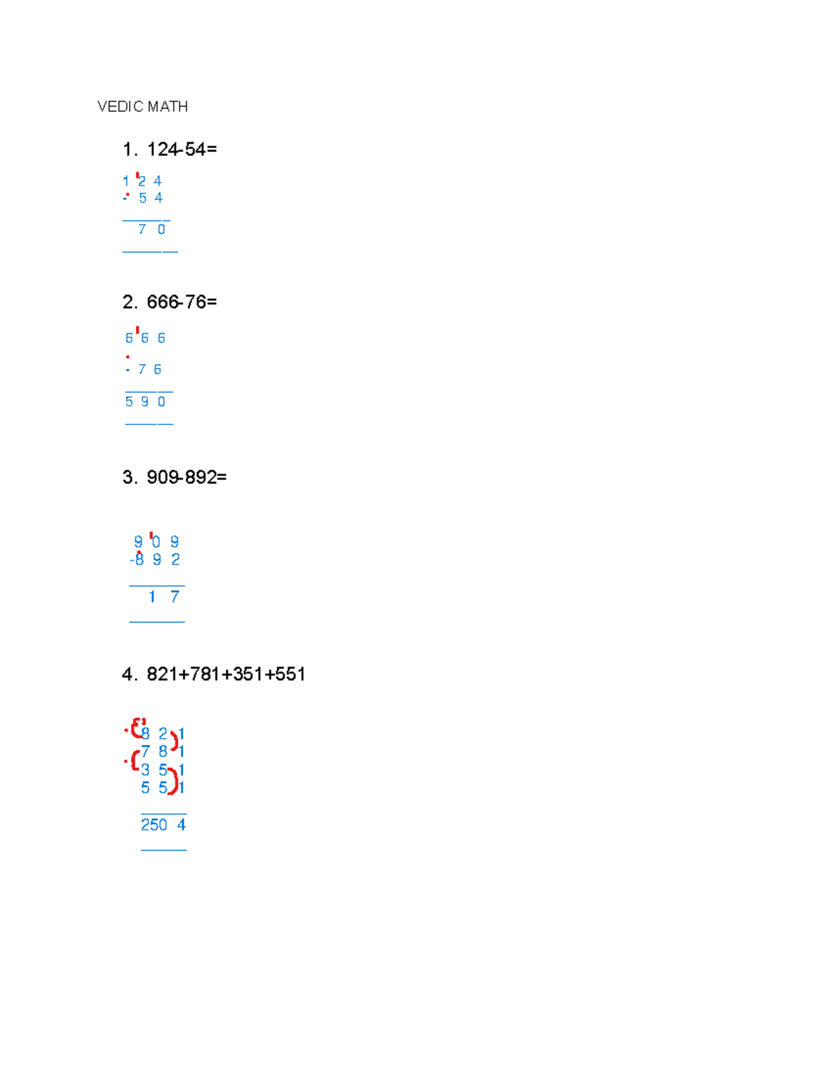 MOCK TEST Answers Vedic MATH - Structure of English - VEDIC MATH 1. 124 ...