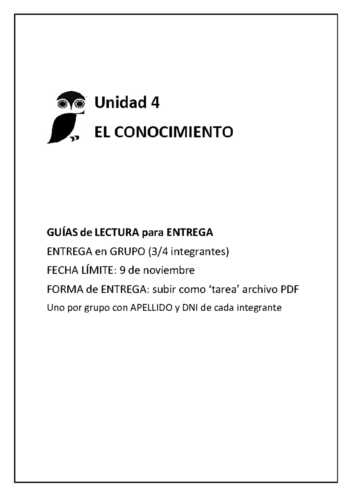 Guías de Lectura Unidad 4 El conocimiento - Teoria de la Argumentacion ...