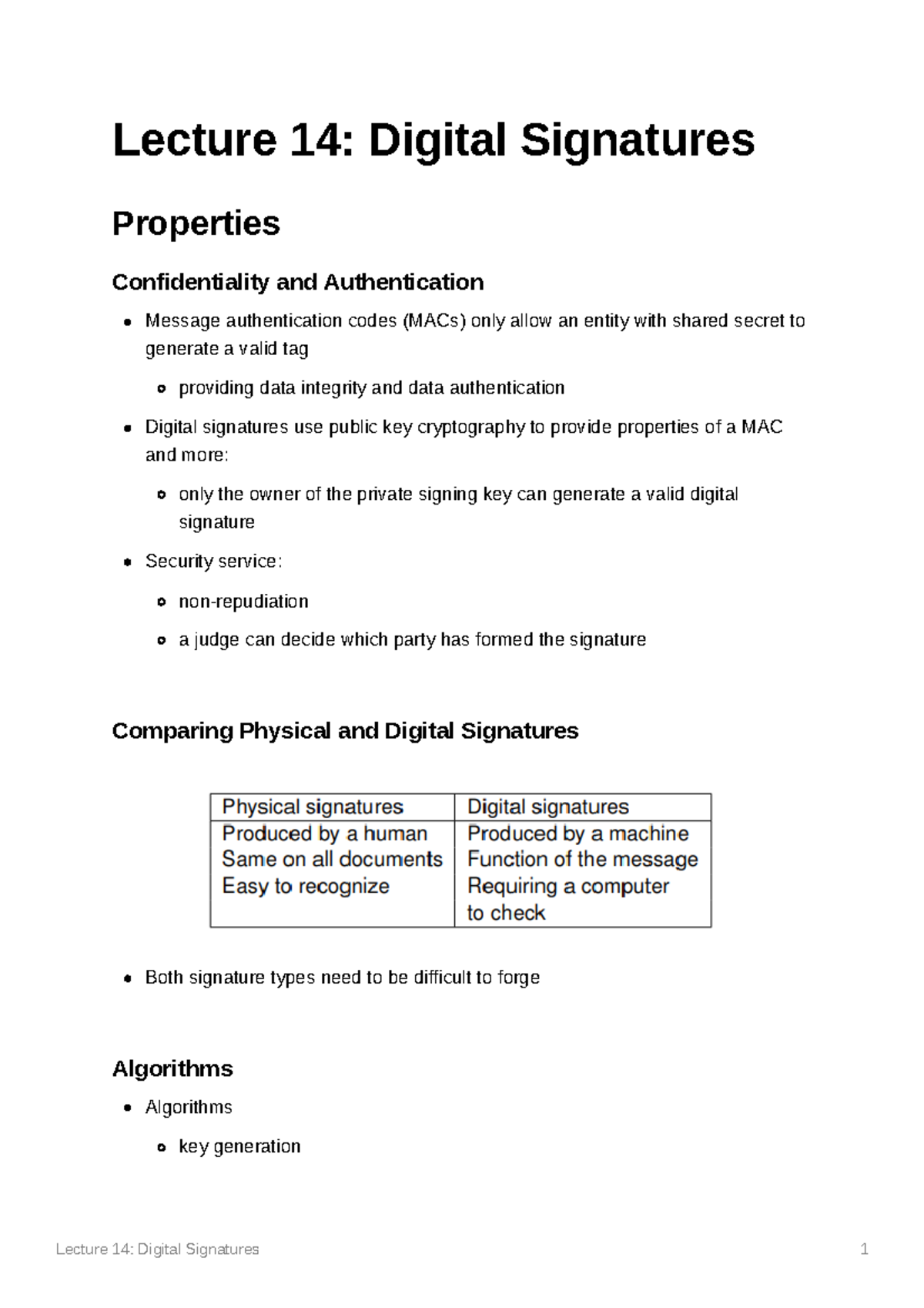 Lecture 14 Digital Signatures - Lecture 14: Digital Signatures ...