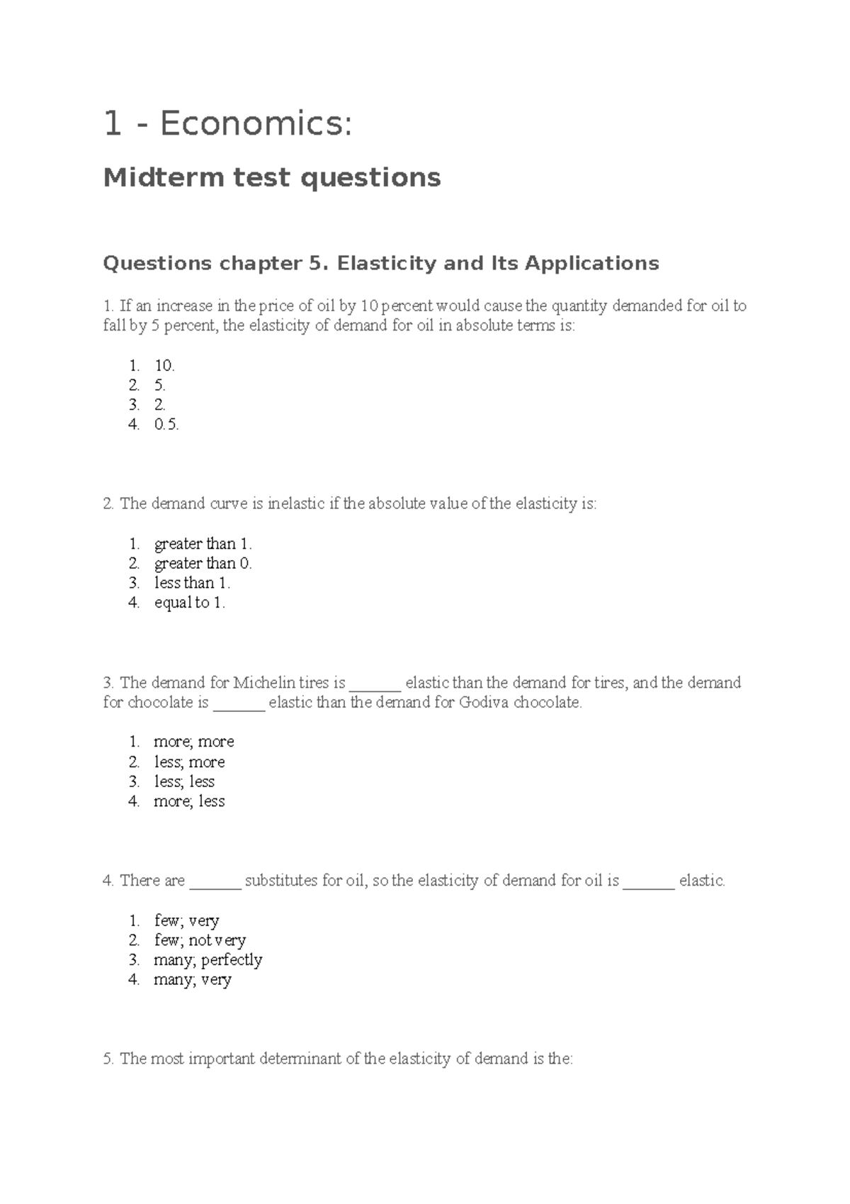 SO 5-7 - summary - 1 - Economics: Midterm test questions Questions ...