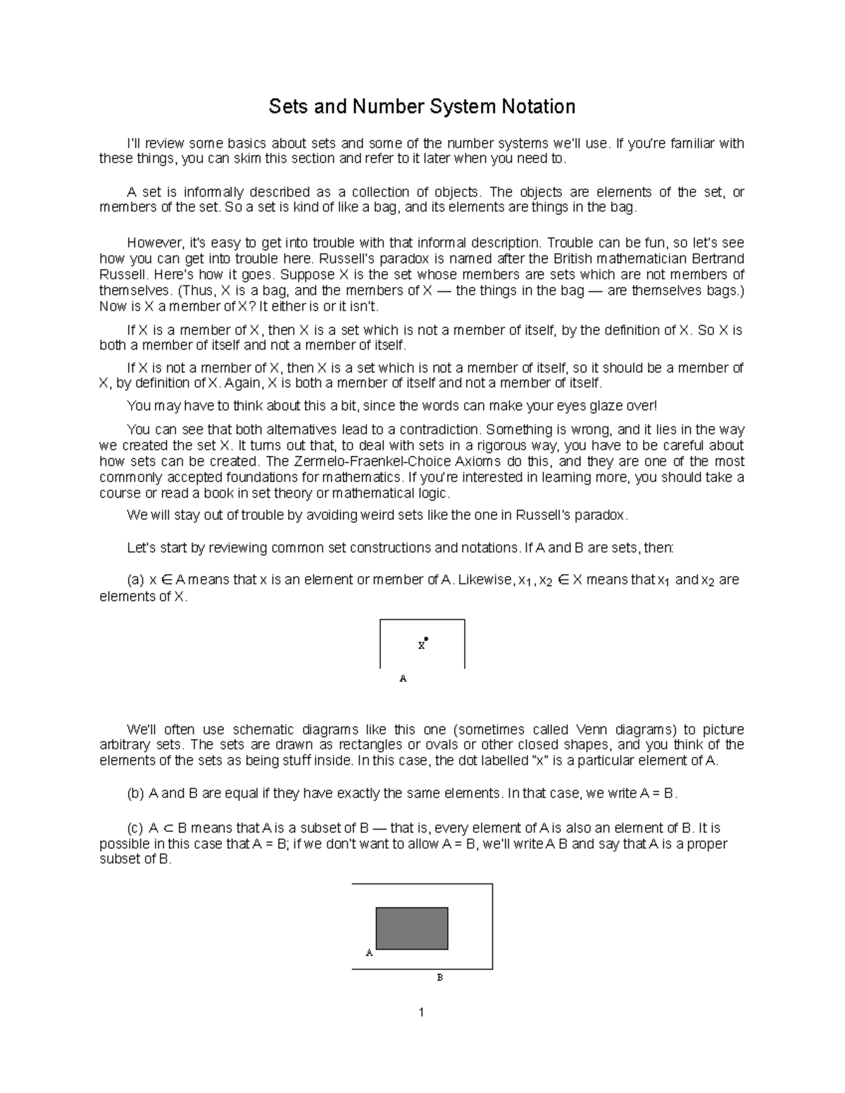 Sets and Number System Notation - Sets and Number System Notation I’ll review some basics about ...