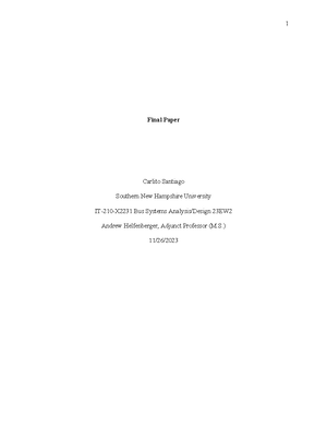 IT 409 Module Three Activity - Carlito A. Santiago 1/26/ IT-409-X3546 ...