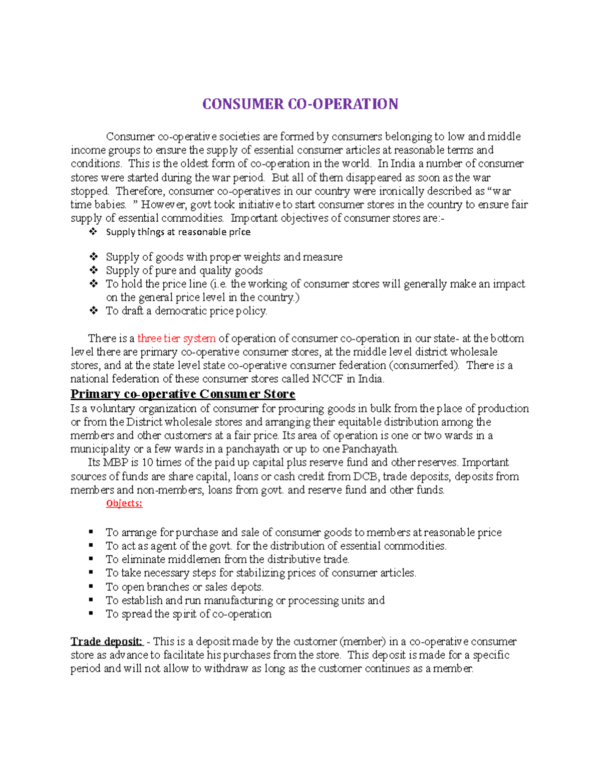 Consumer CO - Ftf - CONSUMER CO-OPERATION Consumer co-operative ...