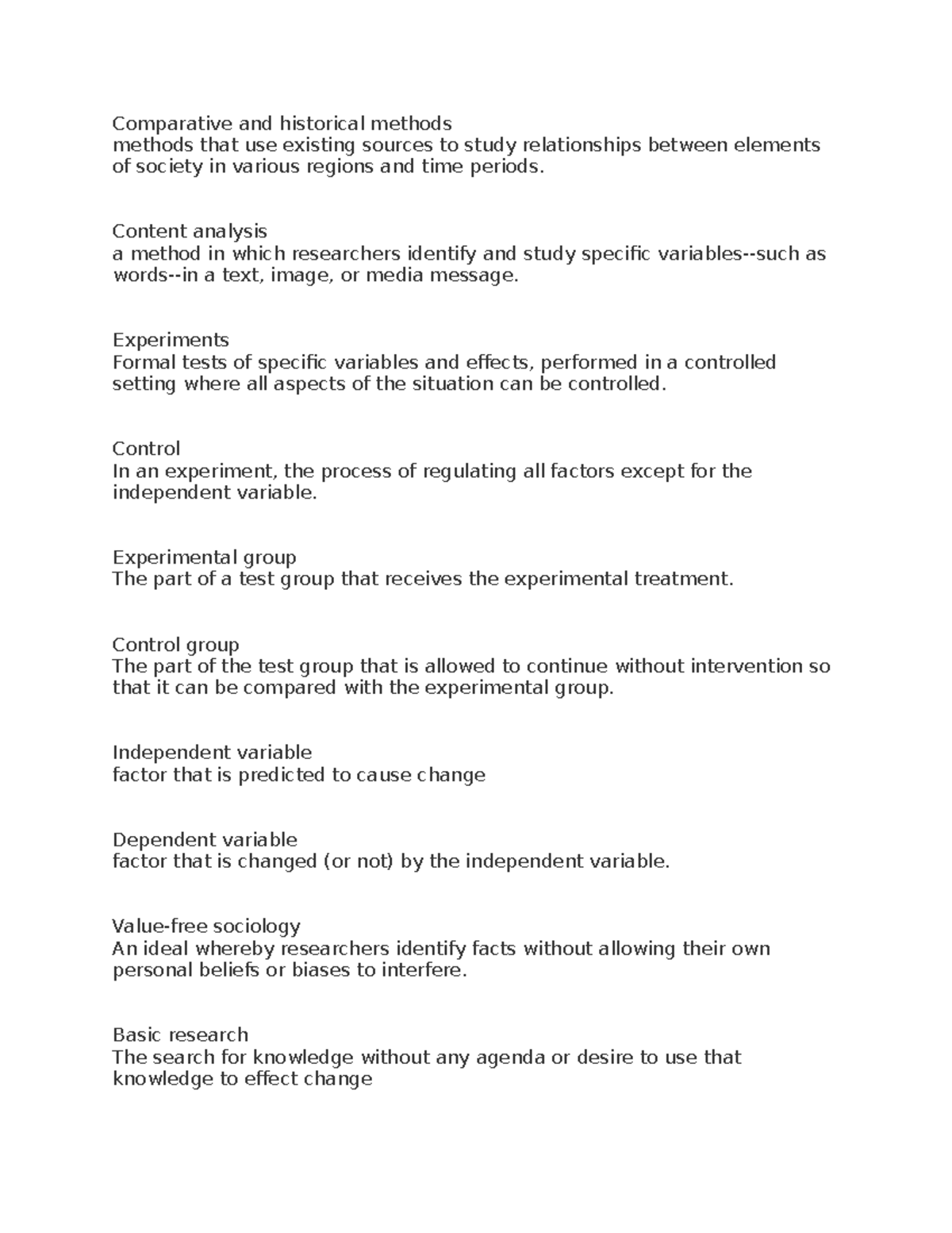 Sociology 101 Lecture 12 - Comparative and historical methods methods ...