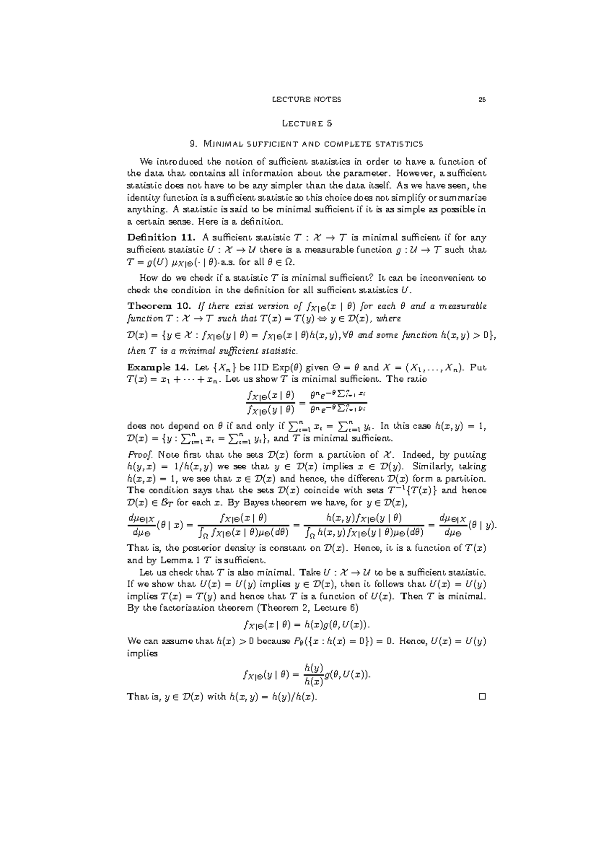 Lecture 5 - gggsddddkkkkkvvvv - LECTURE NOTES 25 Lecture 5 Minimal ...