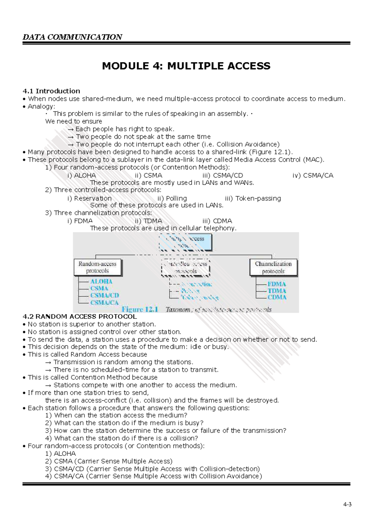 M4 - reipgewbnwe - MODULE 4: MULTIPLE ACCESS 4 Introduction " When ...