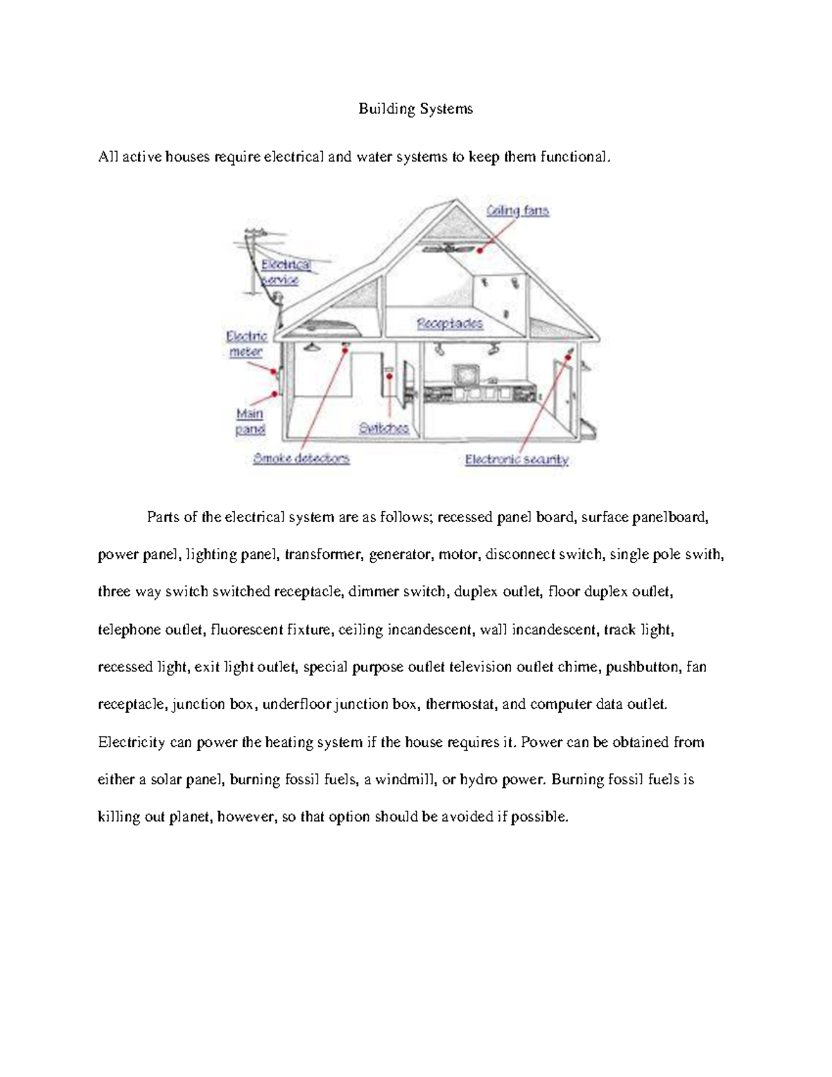 Building systems - Building Systems All active houses require ...