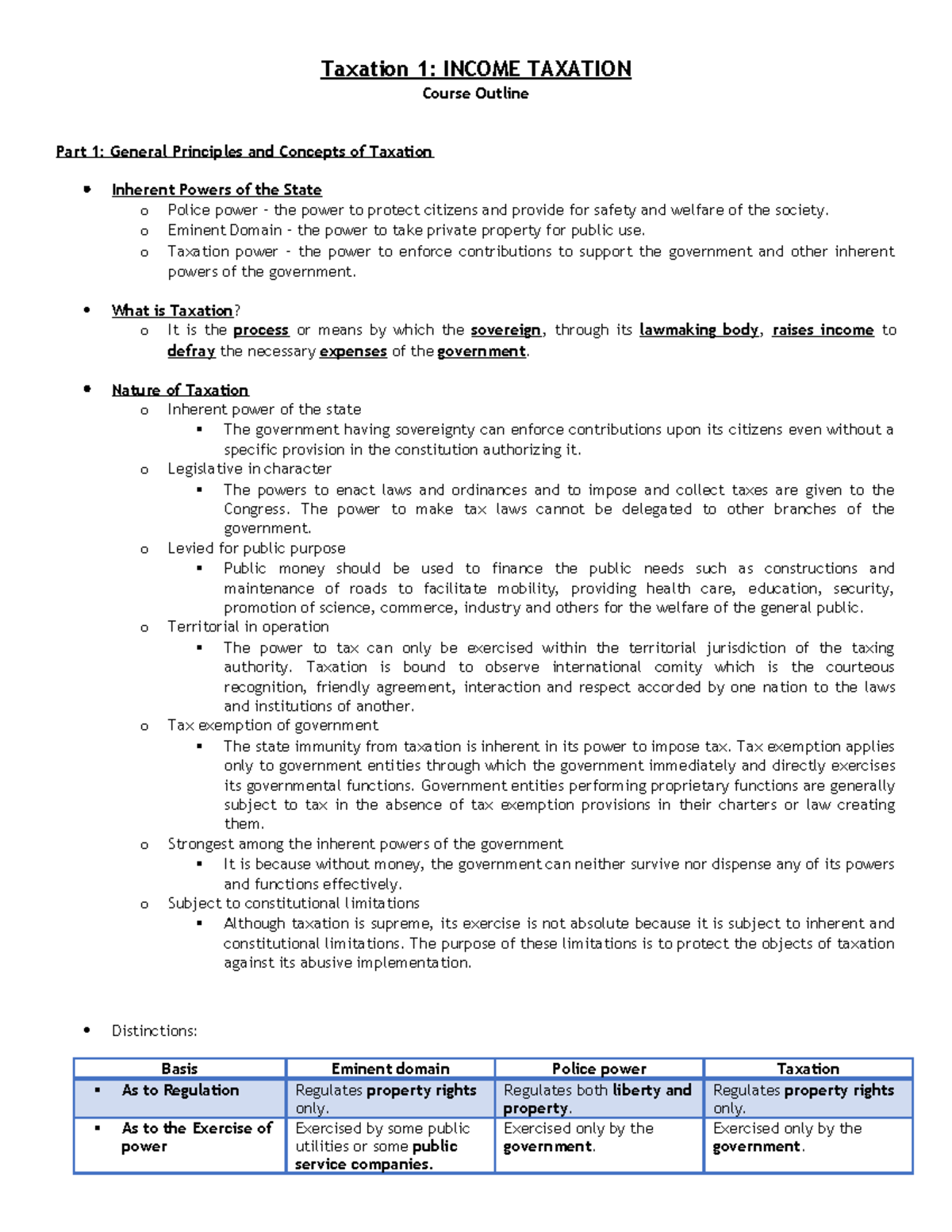 Chapter 1 - Concept of Taxation - Taxation 1: INCOME TAXATION Course ...