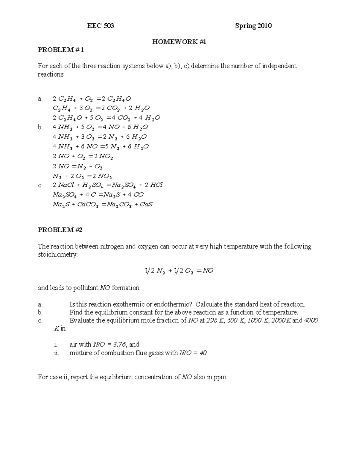 ECE503 2009-2010 Homework 1 - EEC 503 Spring 2010 HOMEWORK PROBLEM 1 ...