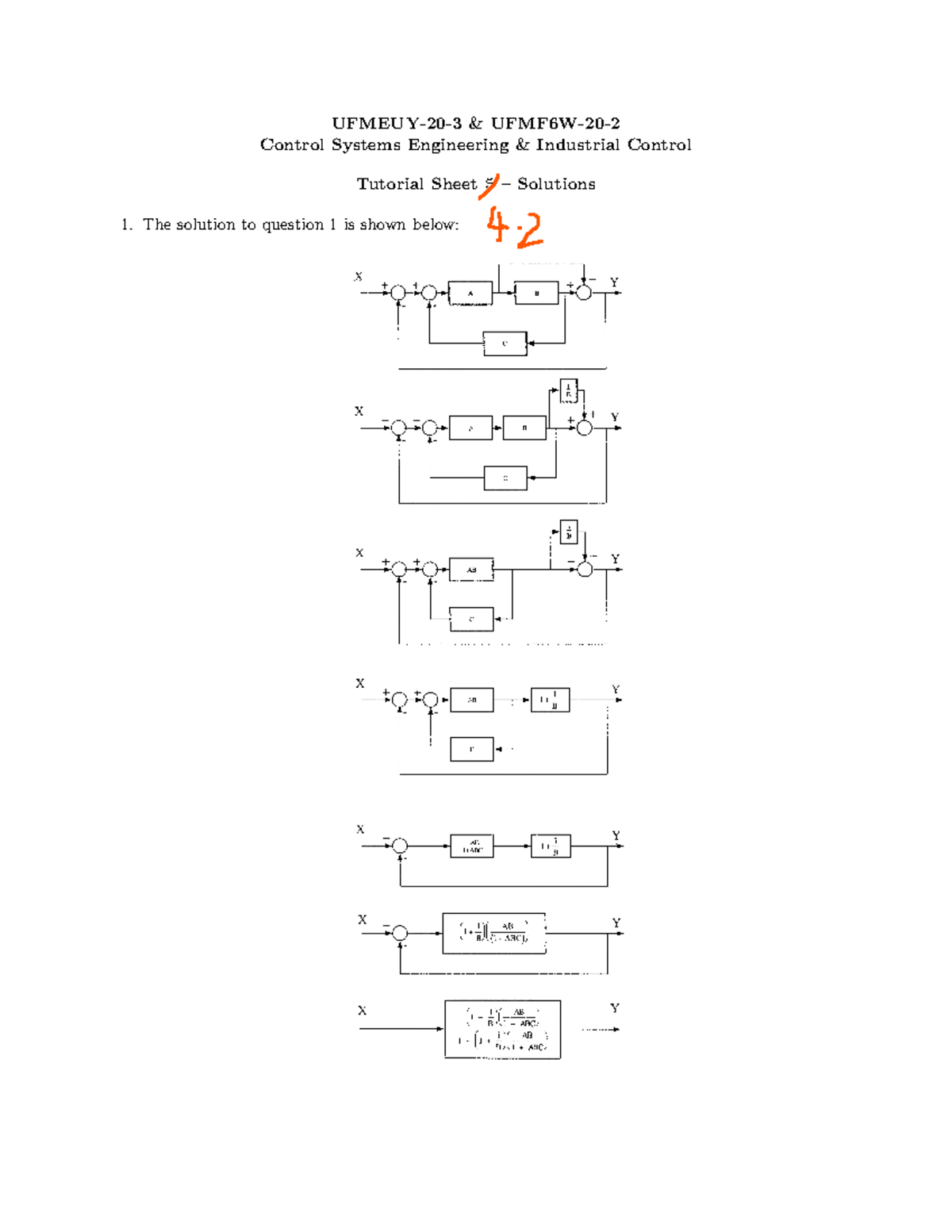 Tutorial 4.2 - Solutions - UFMEUY-20-3 & UFMF6W-20- Control Systems ...