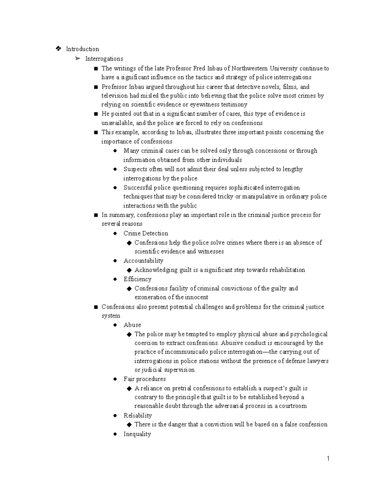 CCJ Chapter 8 Notes Interrogations And Confessions - Introduction ...