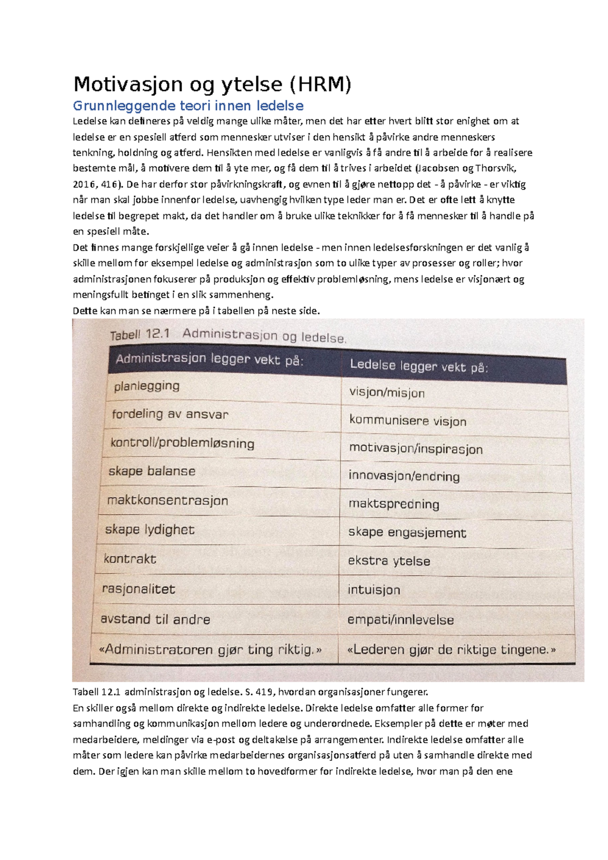 Motivasjon og ytelse - Hensikten med ledelse er vanligvis å få andre ...