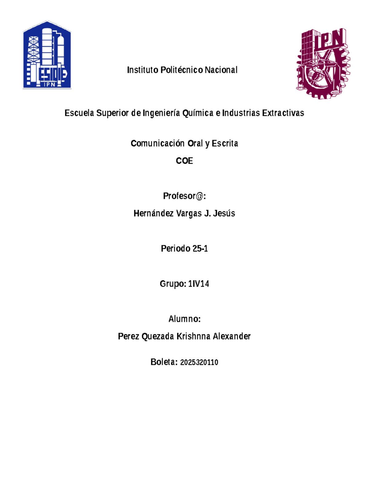 Portada Formal del IPN y Esiqie - destilacion esiqie - Instituto ...