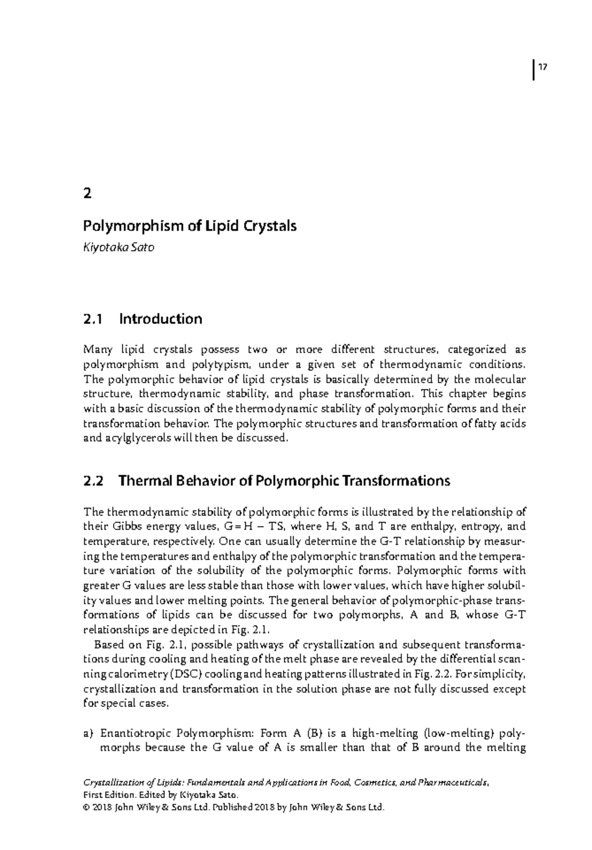 Chair - ASSIGNMENT - Crystallization of Lipids: Fundamentals and ...