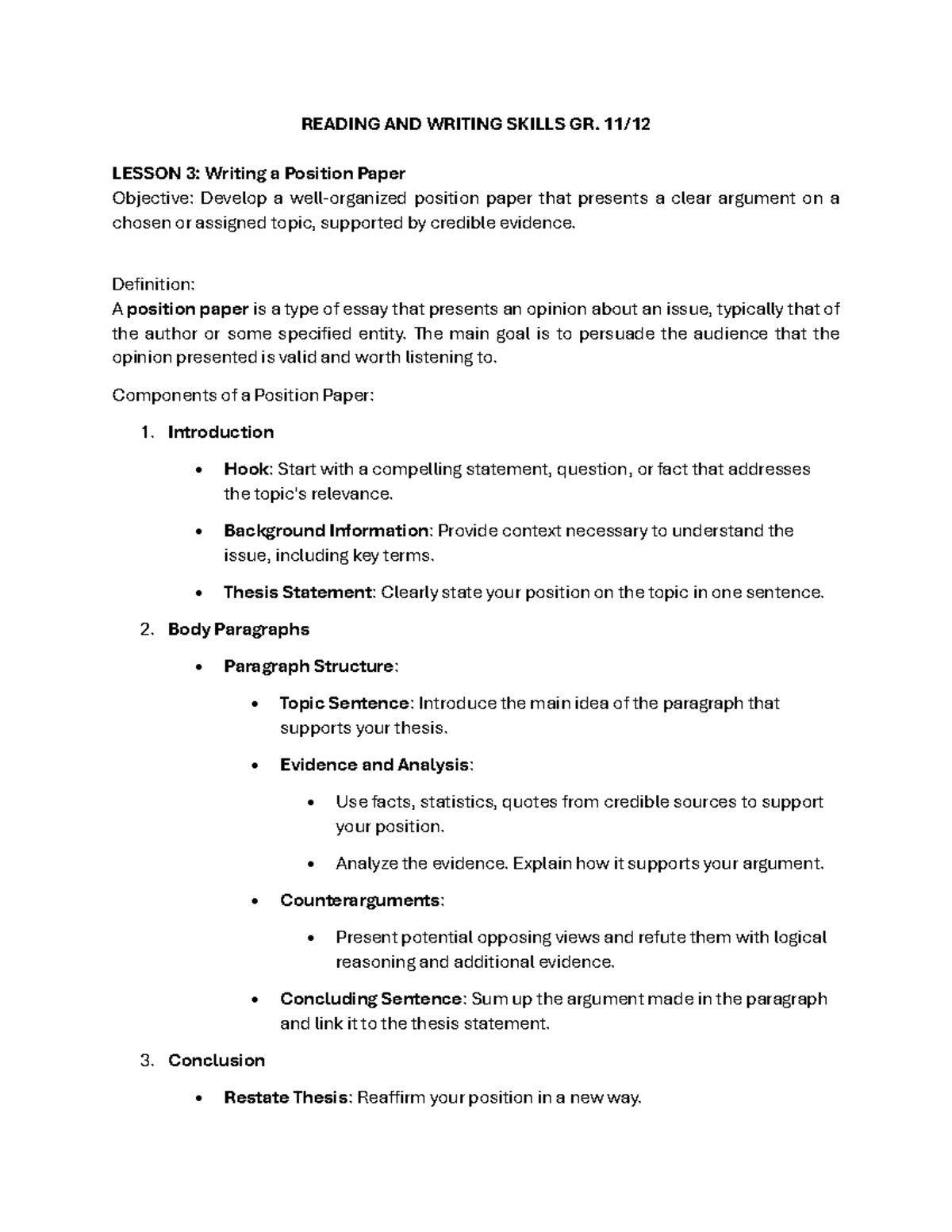 RAW 4TH Lesson 3 - reading and writing - READING AND WRITING SKILLS GR ...