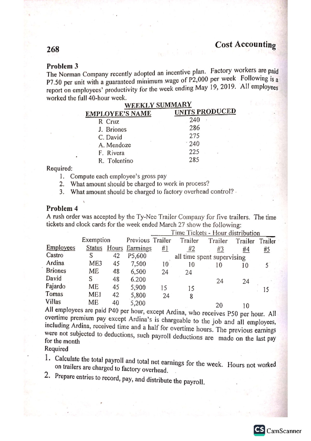 Chapter 9 Problem 3-4 - Cost Accounting and Control 2019 Edition Author: De Leon - Studocu