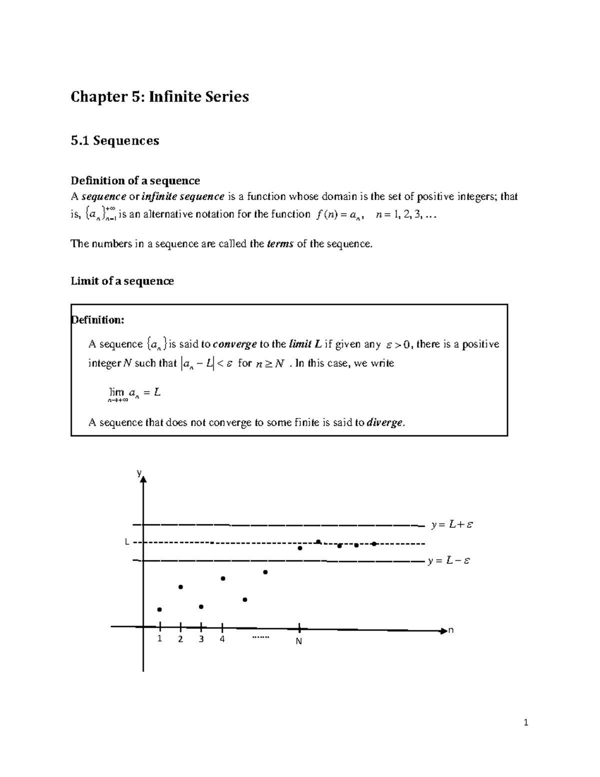 Chapter 5 : Infinite Series - Chapter 5: Infinite Series 5 Sequences ...