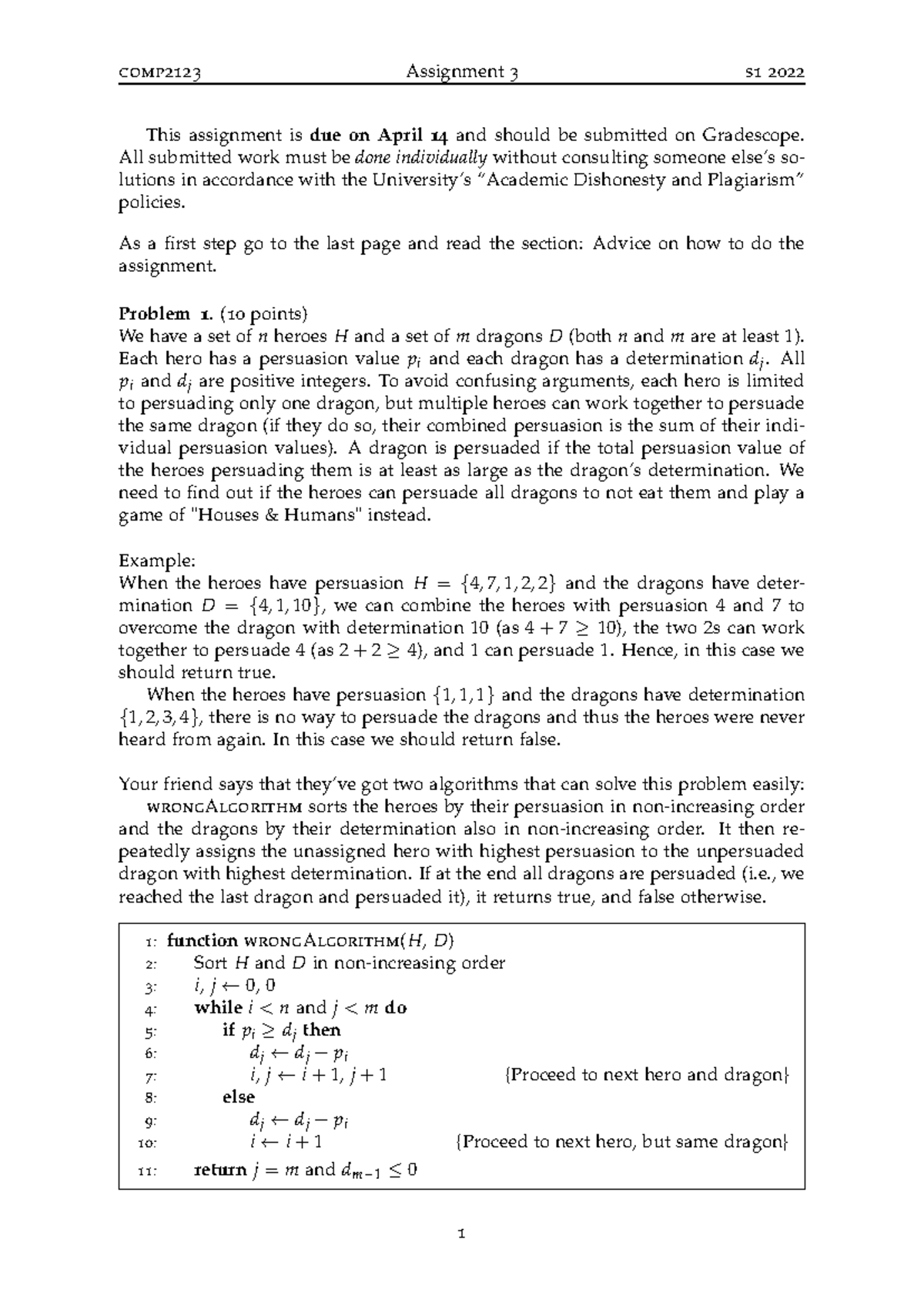 Assignment 3 - fdasff - This assignment is due on April 14 and should ...