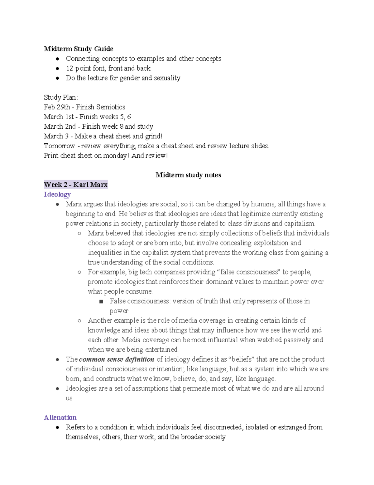 MIT 2200 midterm - Midterm Study Guide Connecting concepts to examples and other concepts - Studocu