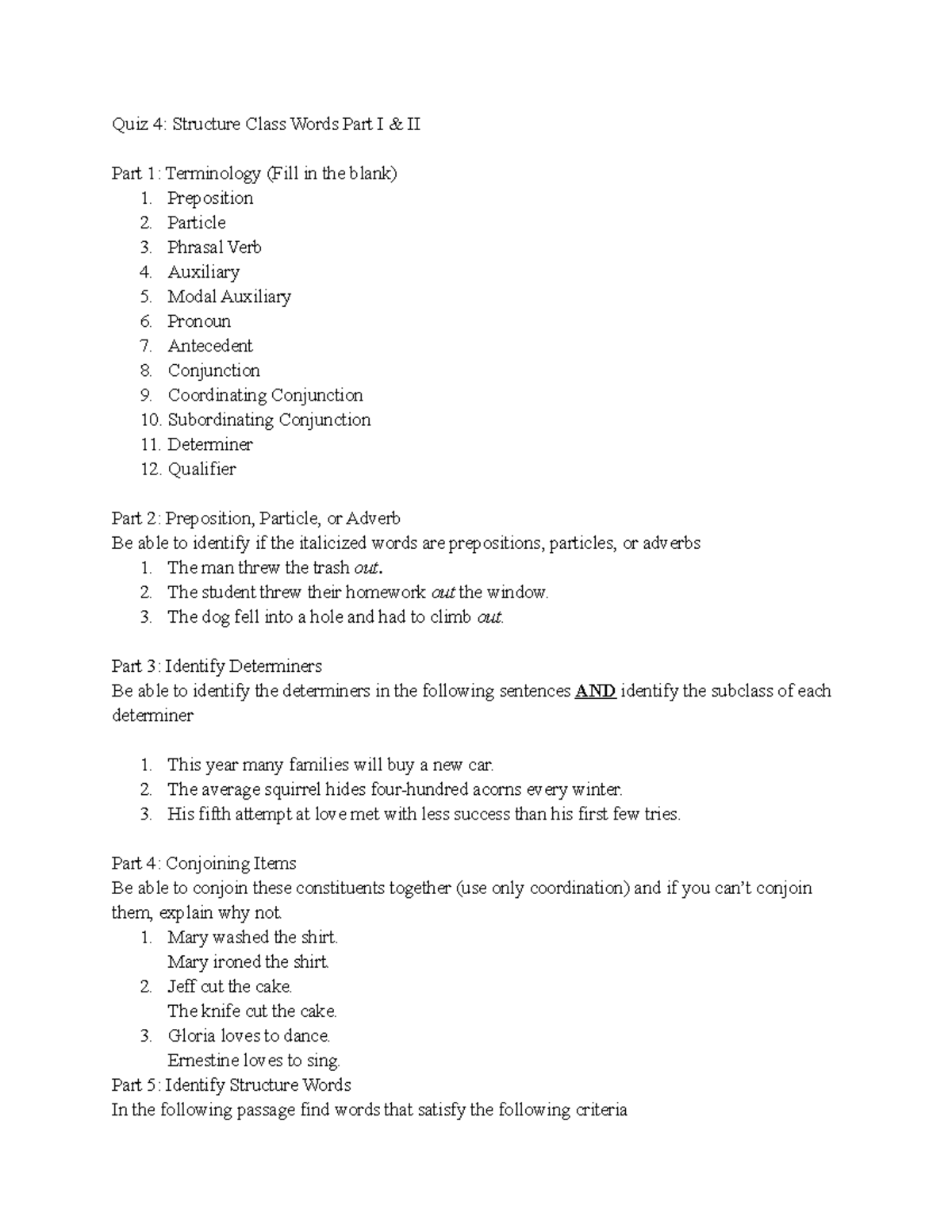 Quiz 4 Review Quiz 4 Structure Class Words Part I II Part 1 quiz-4-review-quiz-4-structure-class-words-part-i-ii-part-1