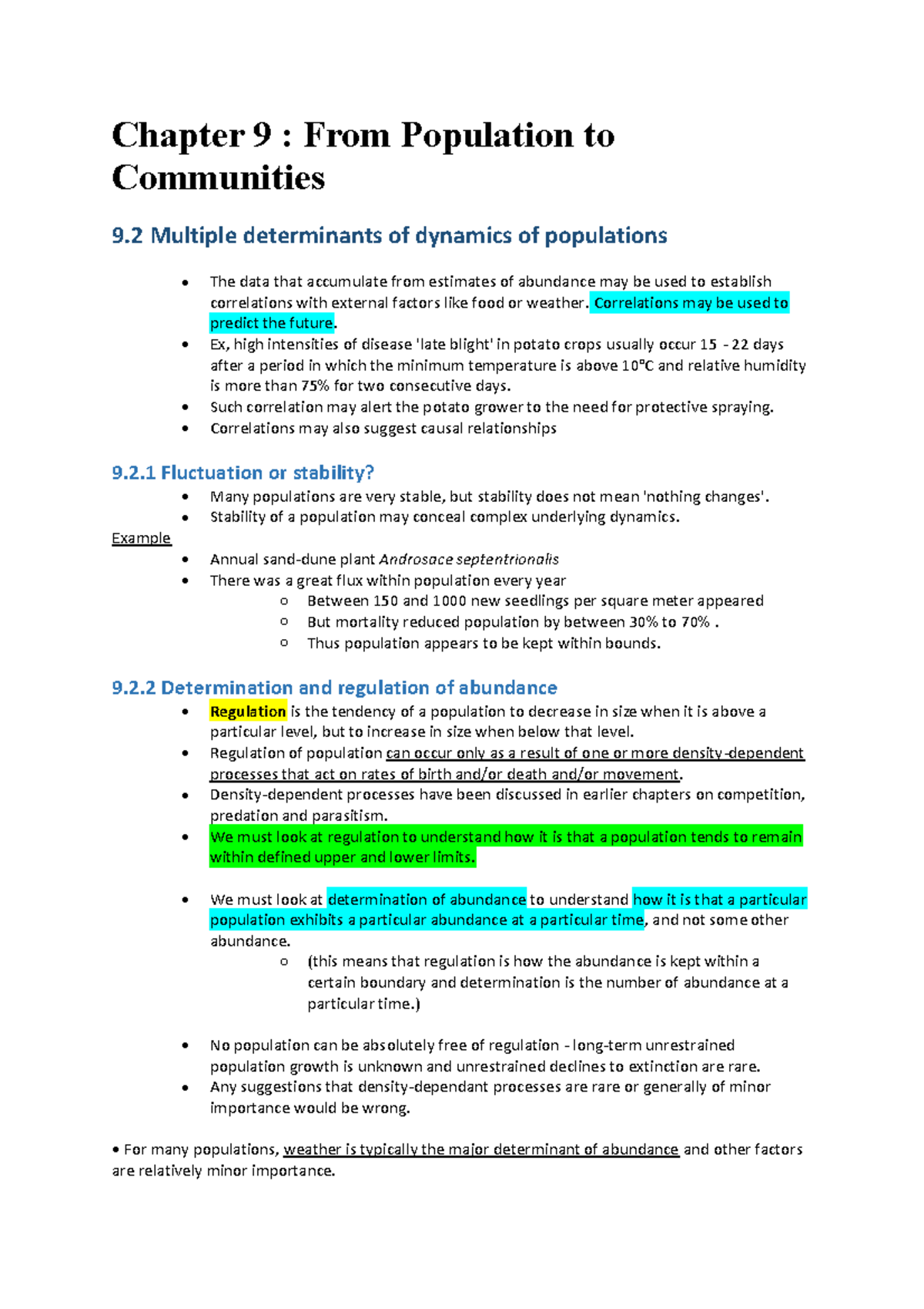 Ecology Chapter 9 Textbook Readings - Chapter 9 : From Population to ...