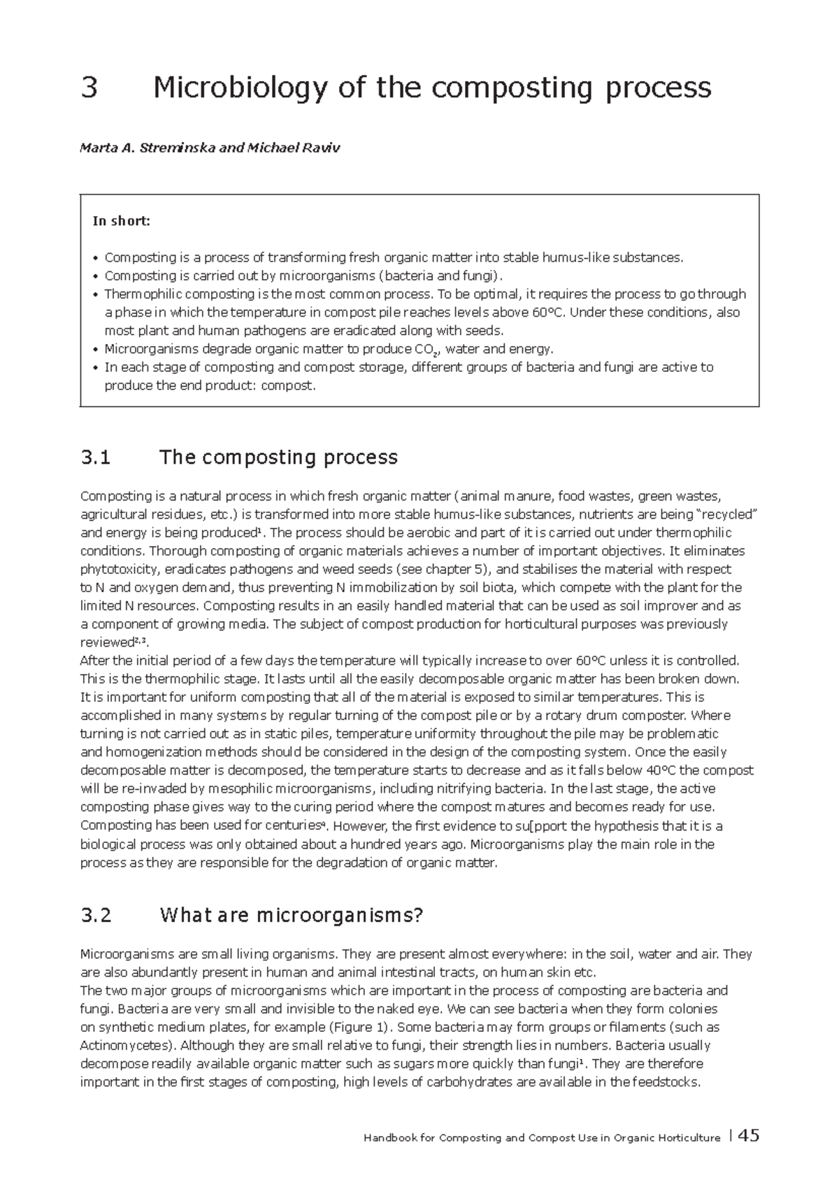 Microbiology of composting - Handbook for Composting and Compost Use in ...