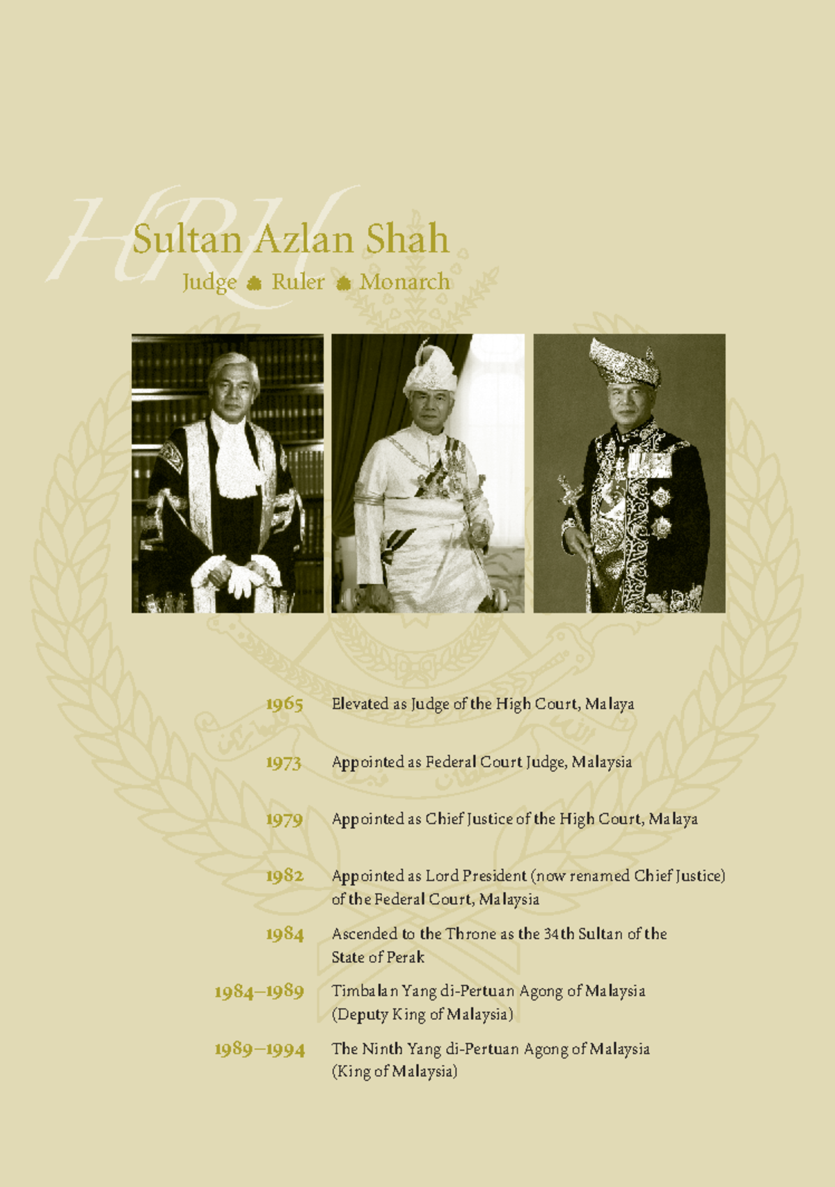 Supremacy of Law - HRH Azlan Shah - HRH Sultan Azlan Shah Judge Ruler ...