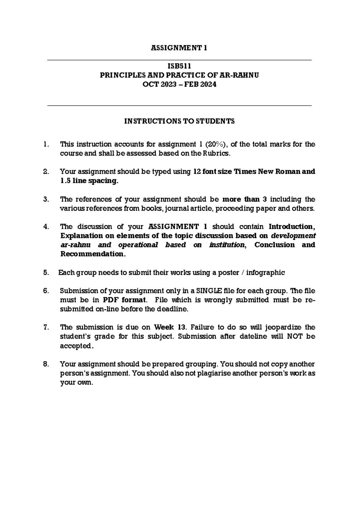 Assignment 1 ISB511 - ASSIGNMENT 1 - Studocu