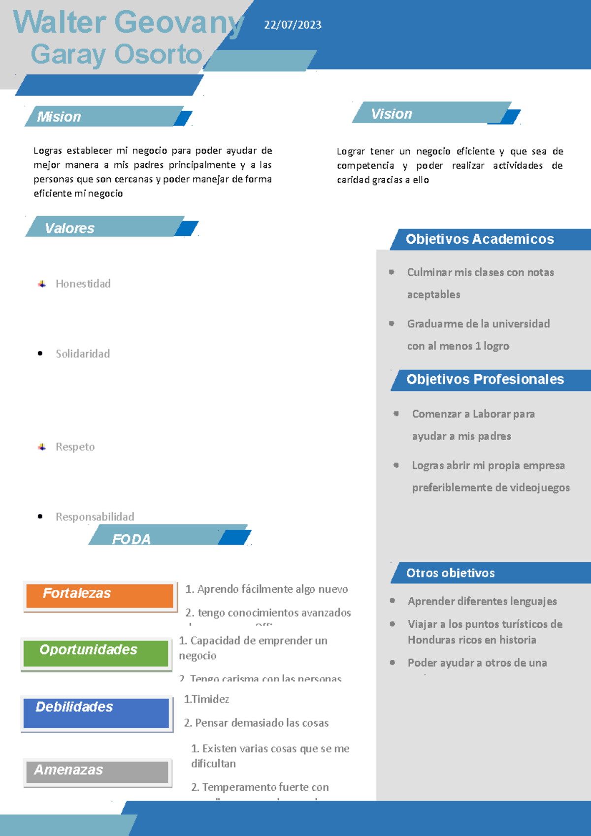 Plantilla para hacer mision personal - Walter Geovany Garay Osorto 22 ...