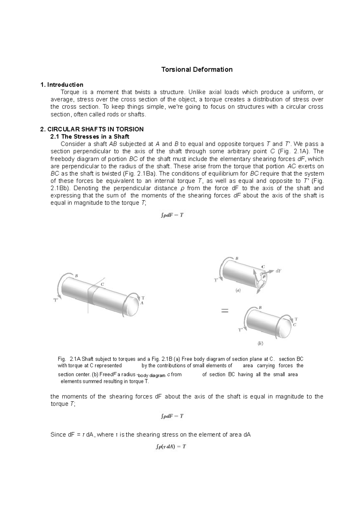 Torsional-Deformation - Torsional Deformation Introduction Torque is a ...