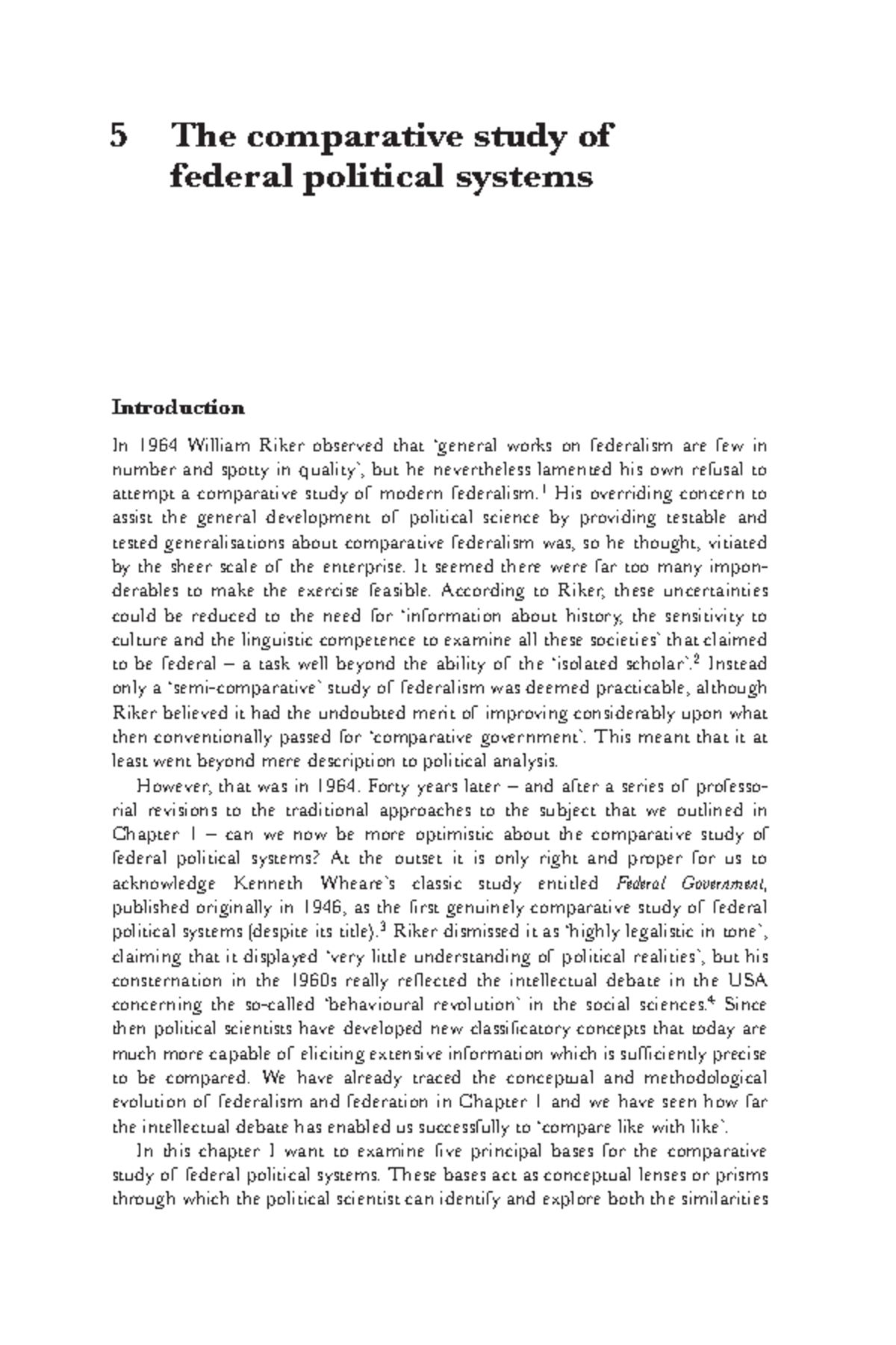 Comparative Federalism - Introduction In 1964 William Riker observed ...