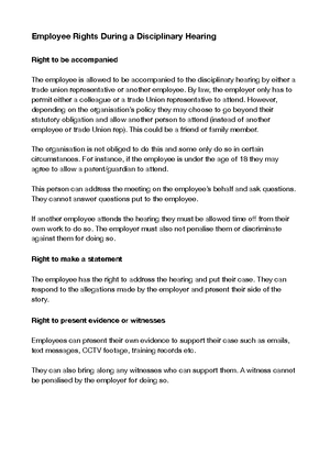 Outcomes of Disciplinary Hearing - The employee should receive a ...