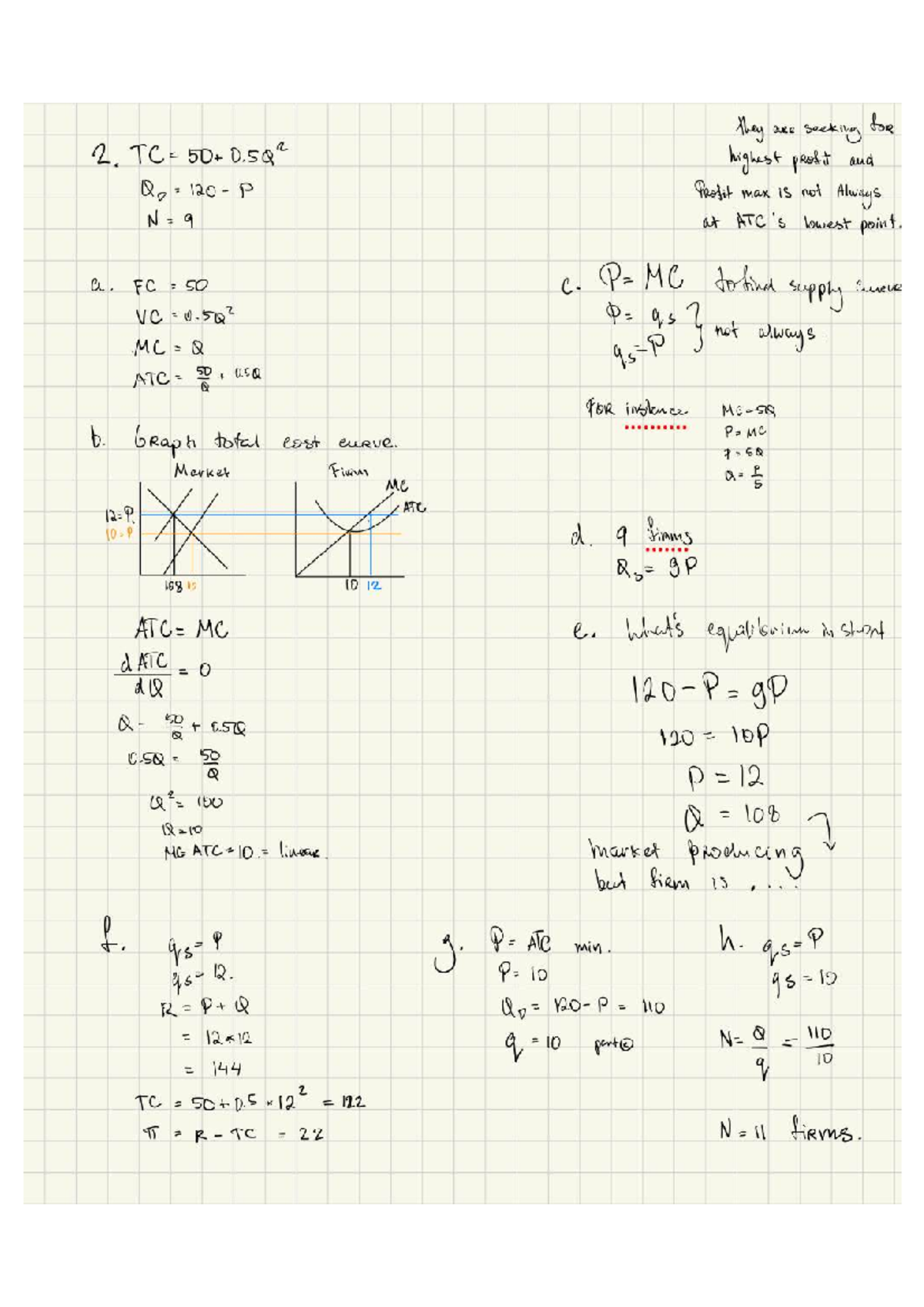 Week 8 In Class Tutorial They Are Seeking For 2 Tc D Highest Profit And Qo 120 P Profit Max 