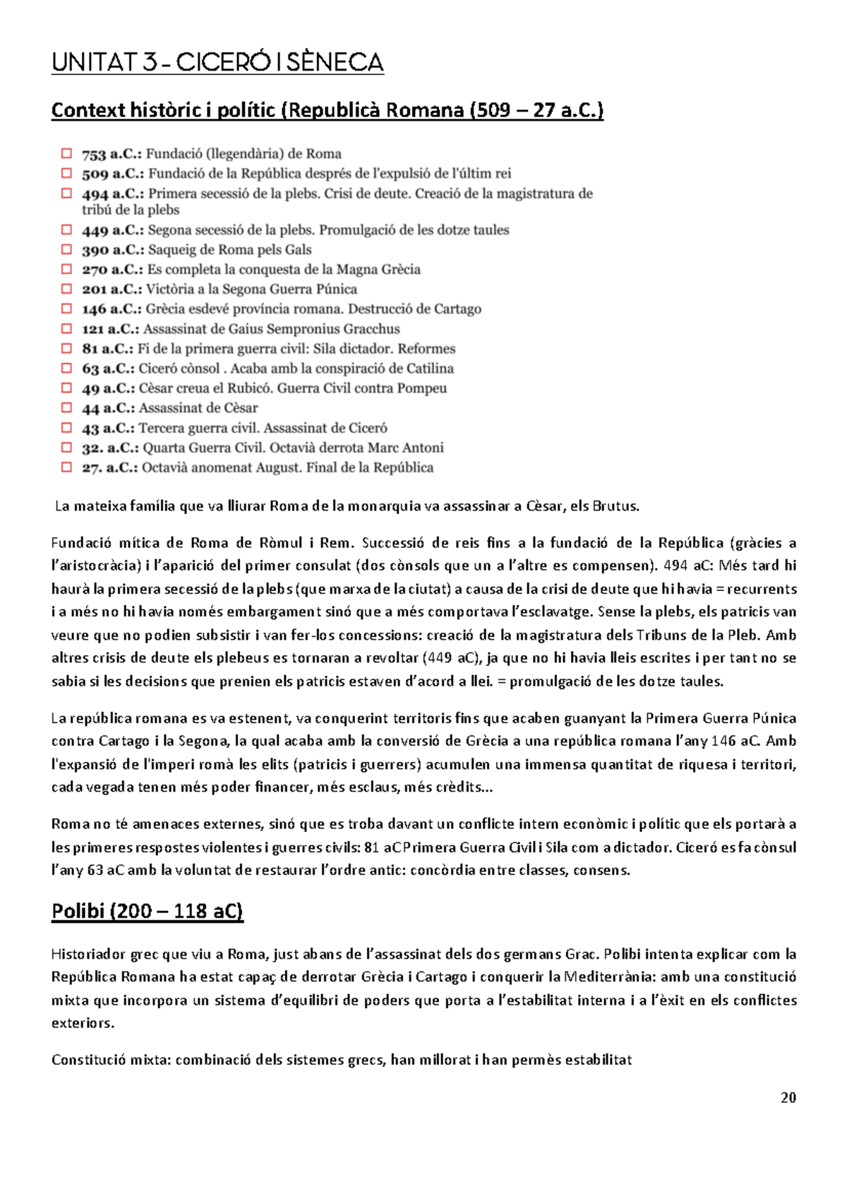 TEMA 3 - Teoria Politica I - UNITAT 3 – CICERÓ I SÈNECA Context ...