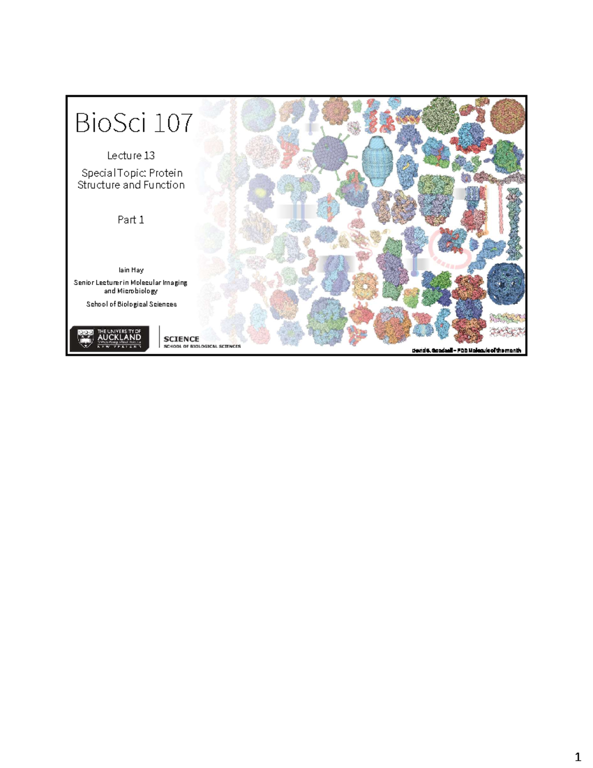 Bio Sci 107 Protein Structure 2021 withnotes - David S. Goodsell–PDB ...