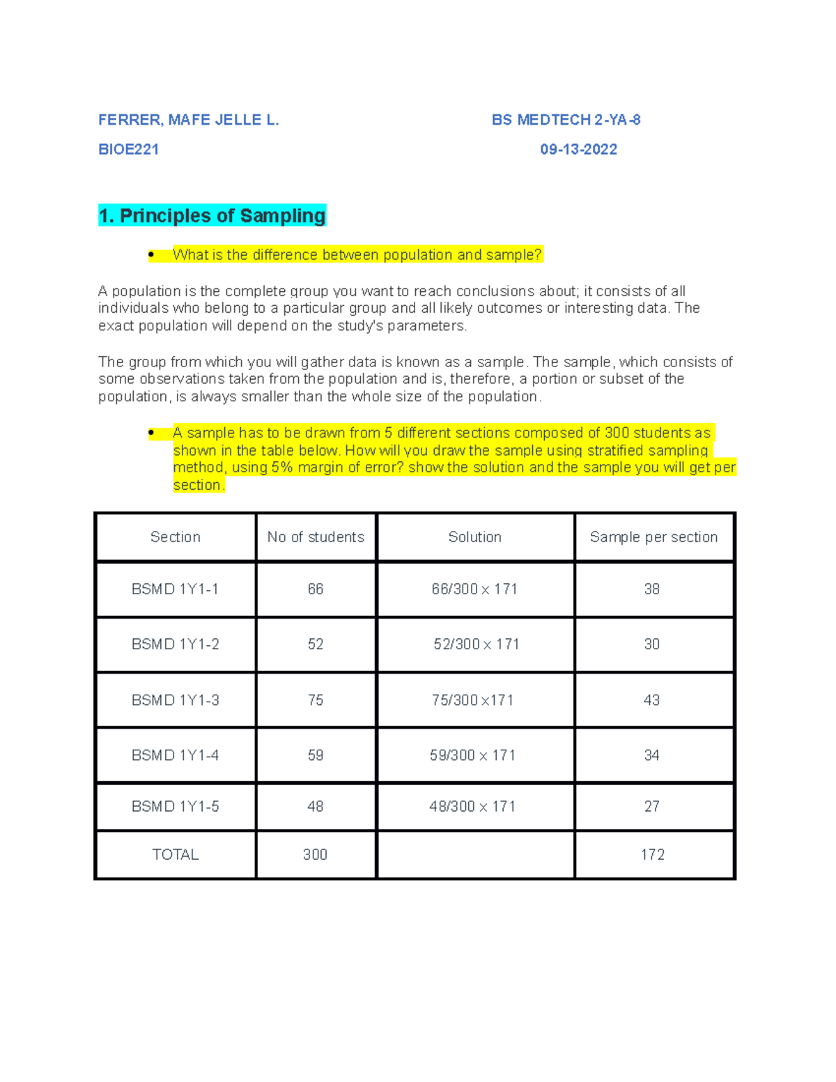 Unit Task BIOE221 - unit task - FERRER, MAFE JELLE L. BS MEDTECH 2-YA ...