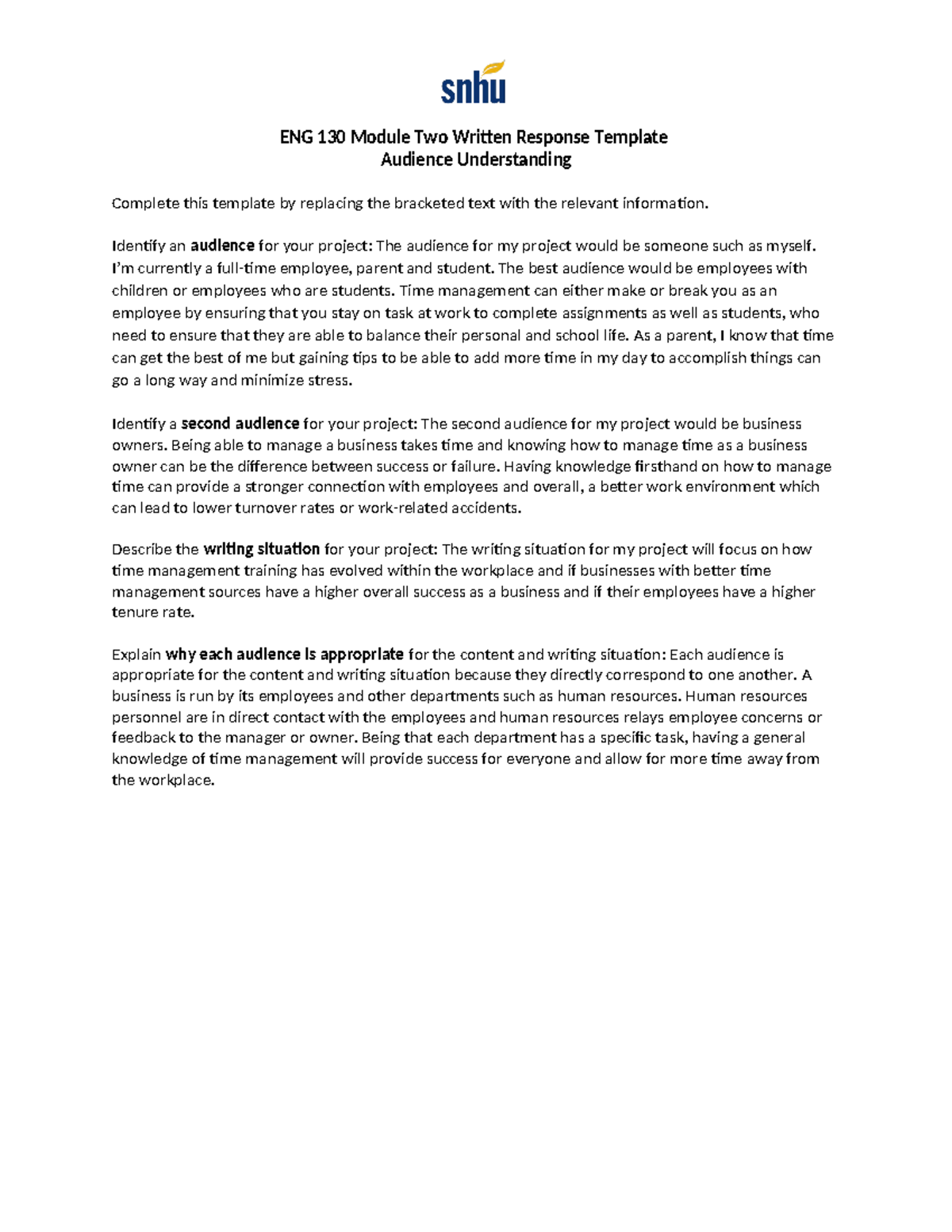 ENG 130 Module Two Written Response Template complete - ENG 130 Module ...