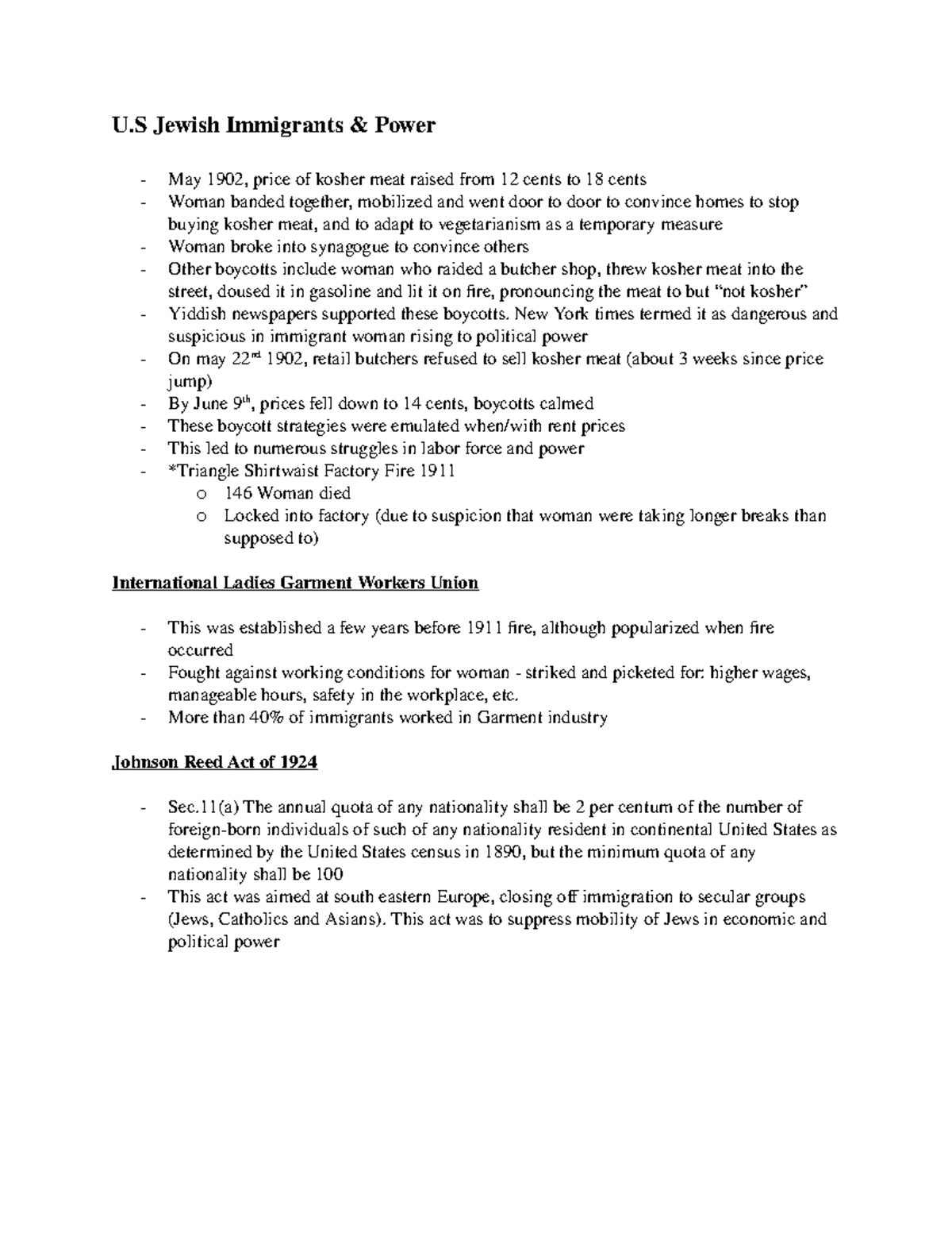 U.S Jewish Immigrants Lecture 12 - U Jewish Immigrants & Power - May ...