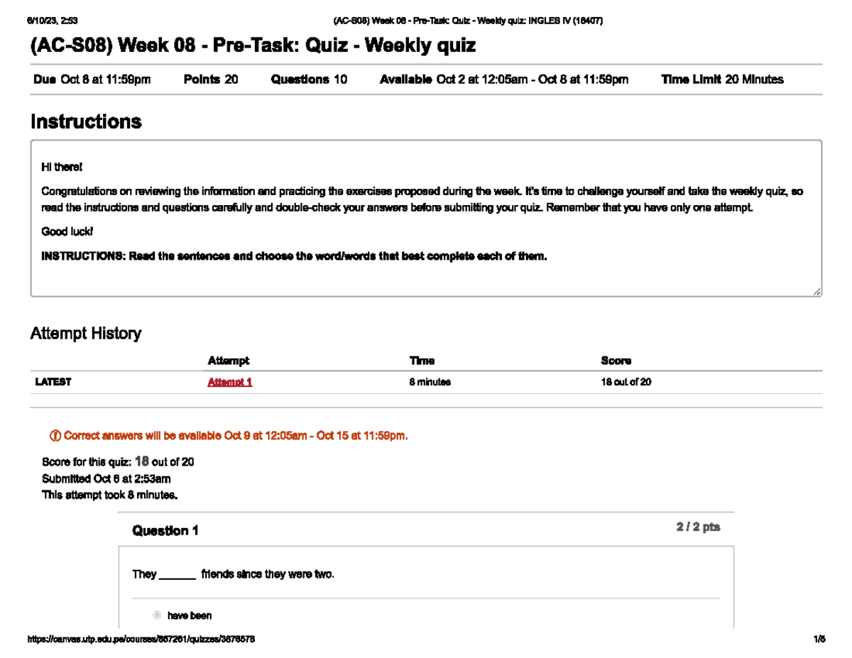 Week 08 - Week 08 - Ingles IV - Studocu