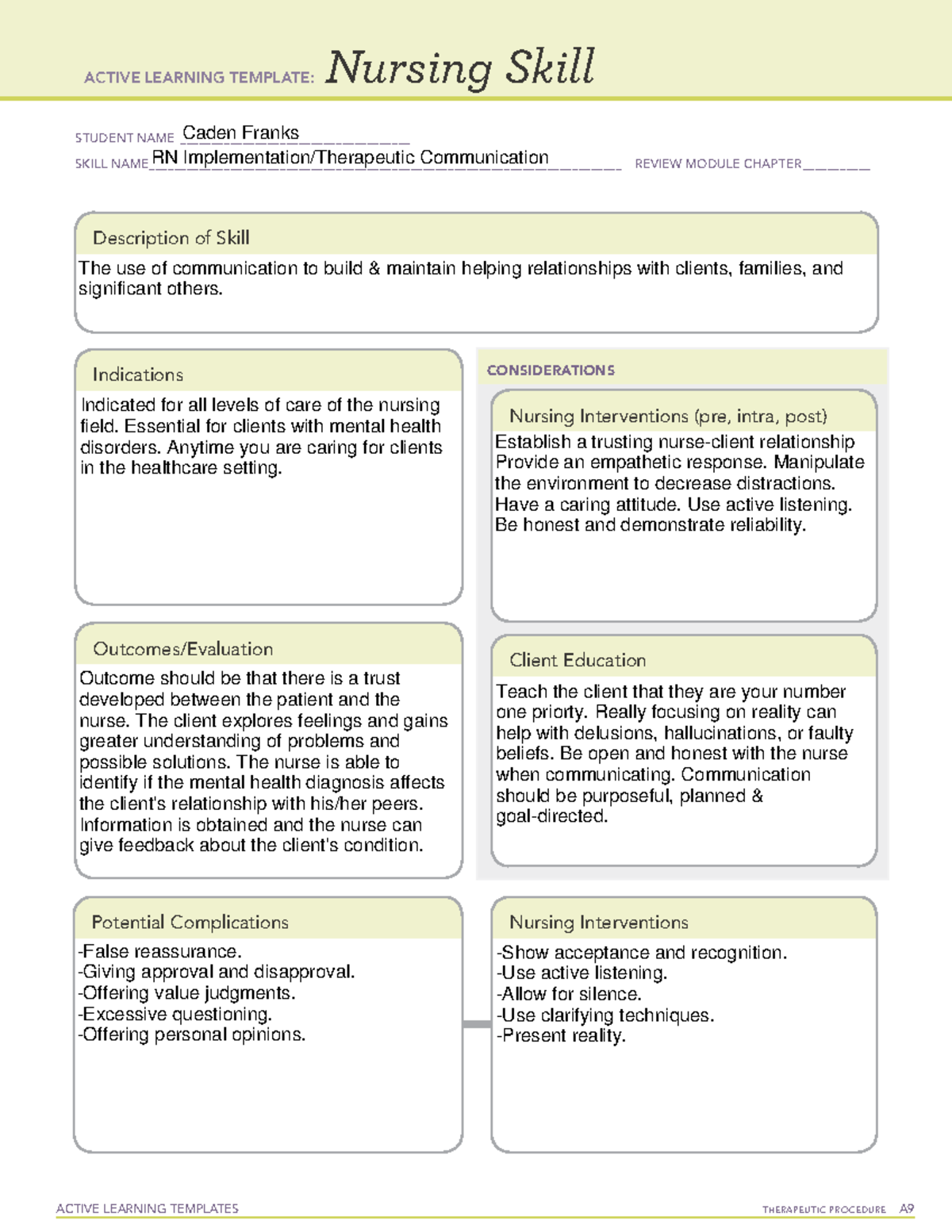ATI Leadership (Template 2) - ACTIVE LEARNING TEMPLATES TherapeuTic ...