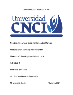 Act 1 problematica - actividaD 1 - UNIVERSIDAD VIRTUAL CNCI Nombre del alumno: Graciela ...