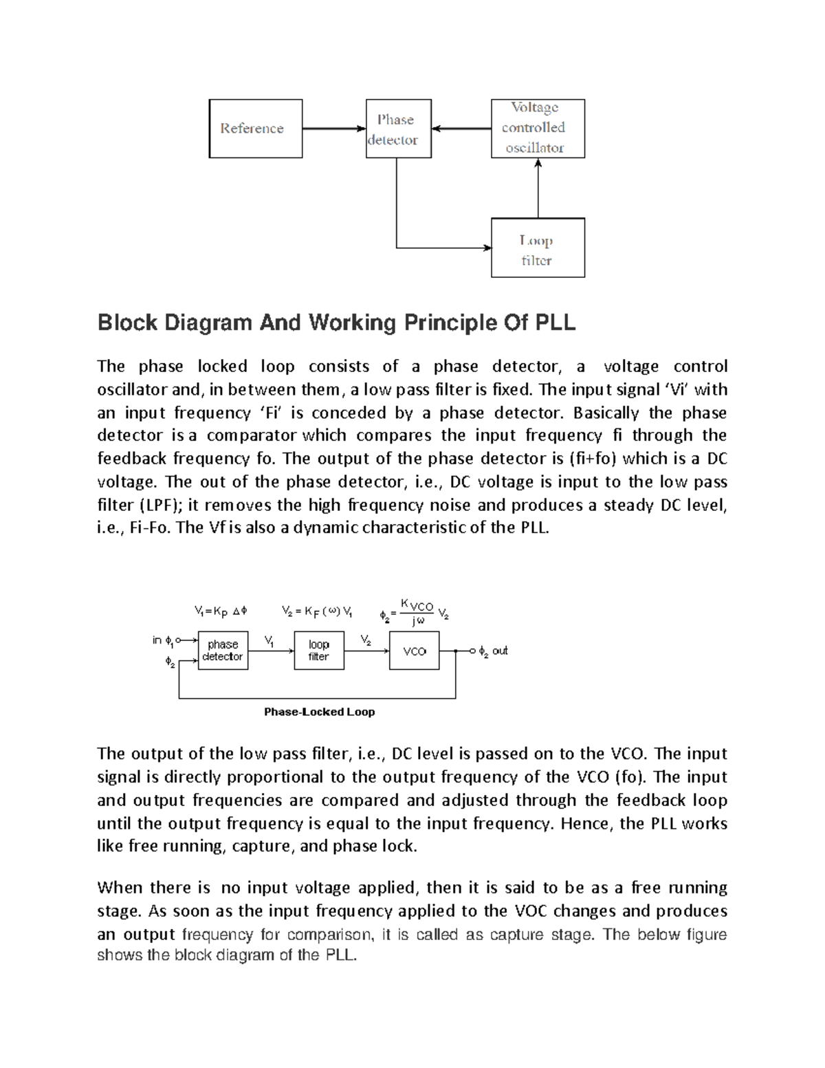 38 Phase Locked Loop Detector Block Diagram And Working Principle Of Pll The Phase Locked