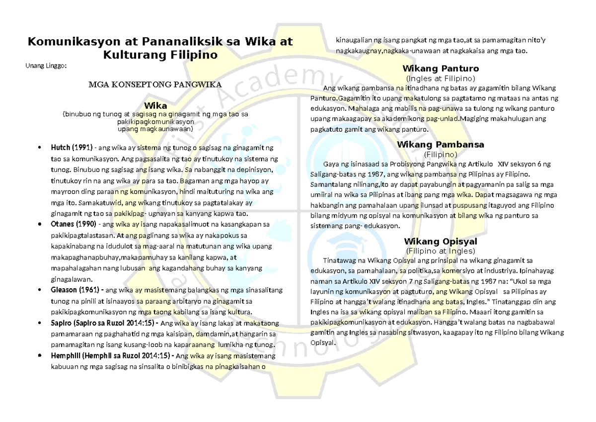 KOM AT PANA- Modular - SAMPLE - Komunikasyon at Pananaliksik sa Wika at ...