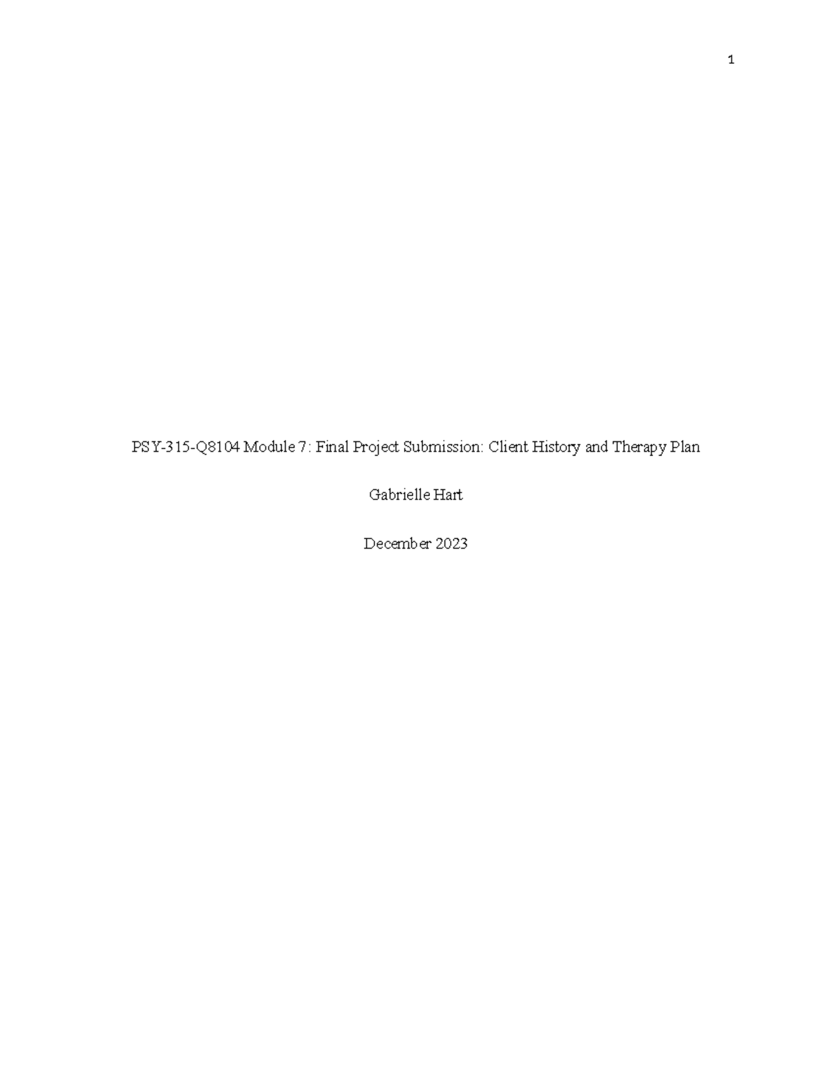 PSY-315 Final Project - PSY-315-Q8104 Module 7: Final Project ...